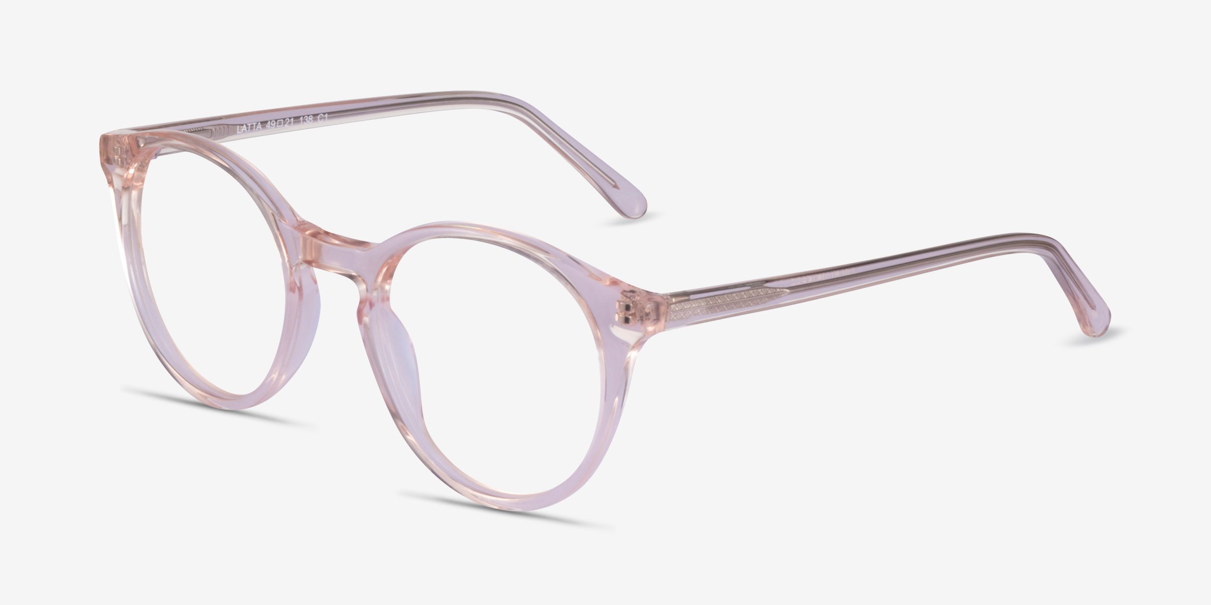 Latta Round Clear Pink Glasses for Women | Eyebuydirect