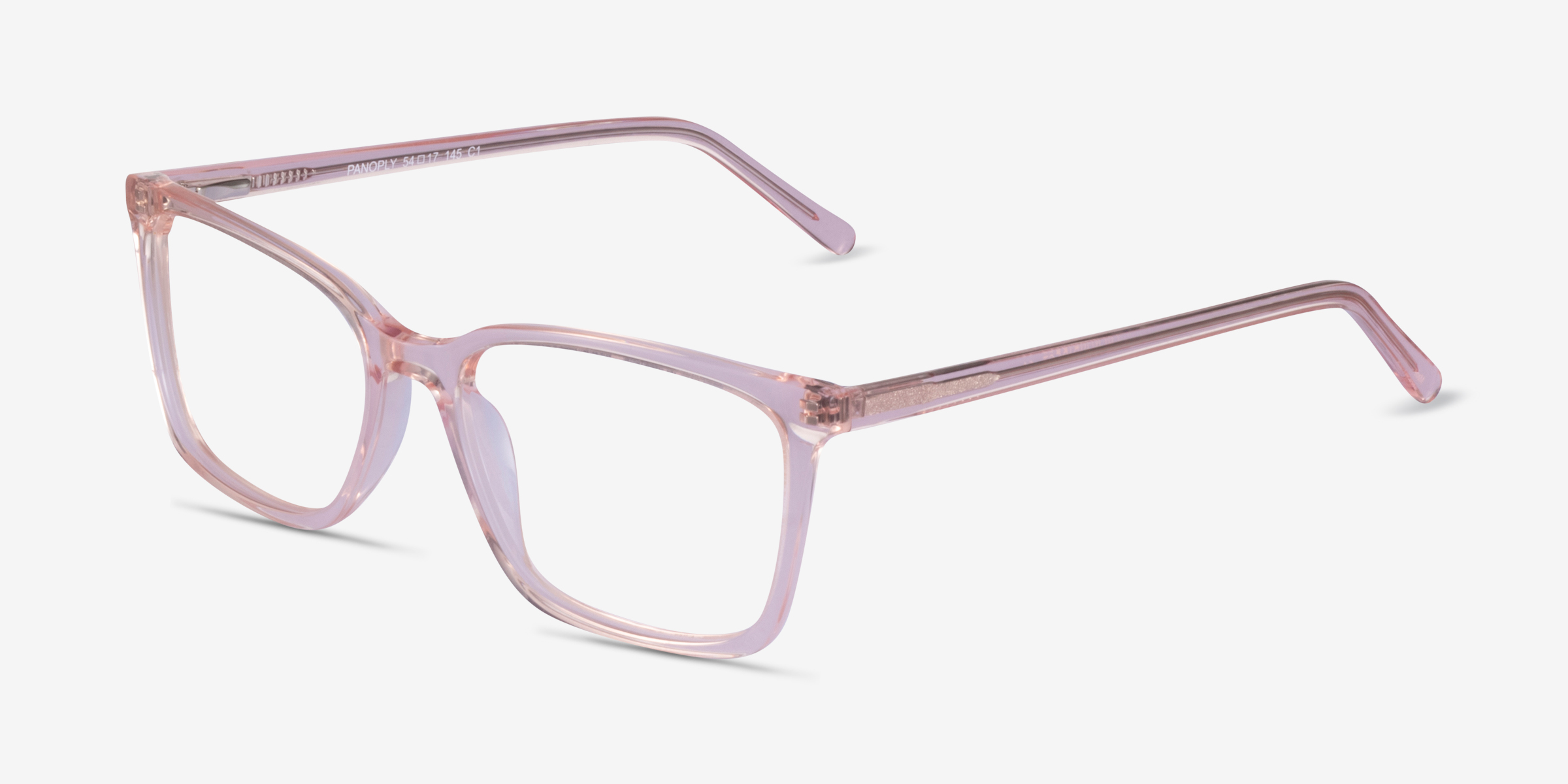 Panoply Rectangle Clear Pink Full Rim Eyeglasses | Eyebuydirect