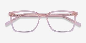Panoply Rectangle Clear Pink Full Rim Eyeglasses | Eyebuydirect