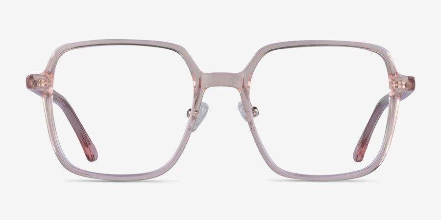 Modern Square Clear Pink Full Rim Eyeglasses | Eyebuydirect