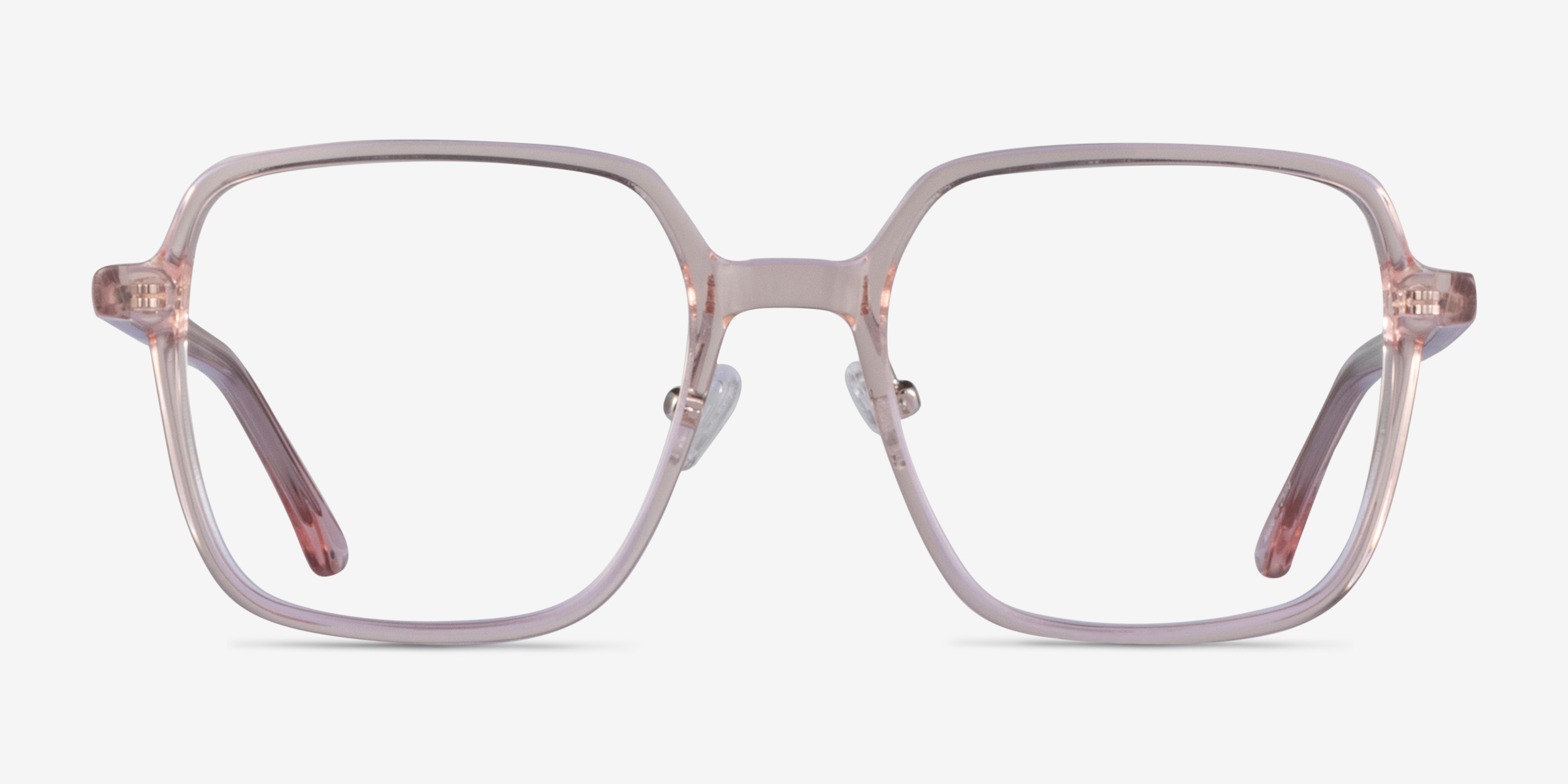 Modern Square Clear Pink Full Rim Eyeglasses | Eyebuydirect