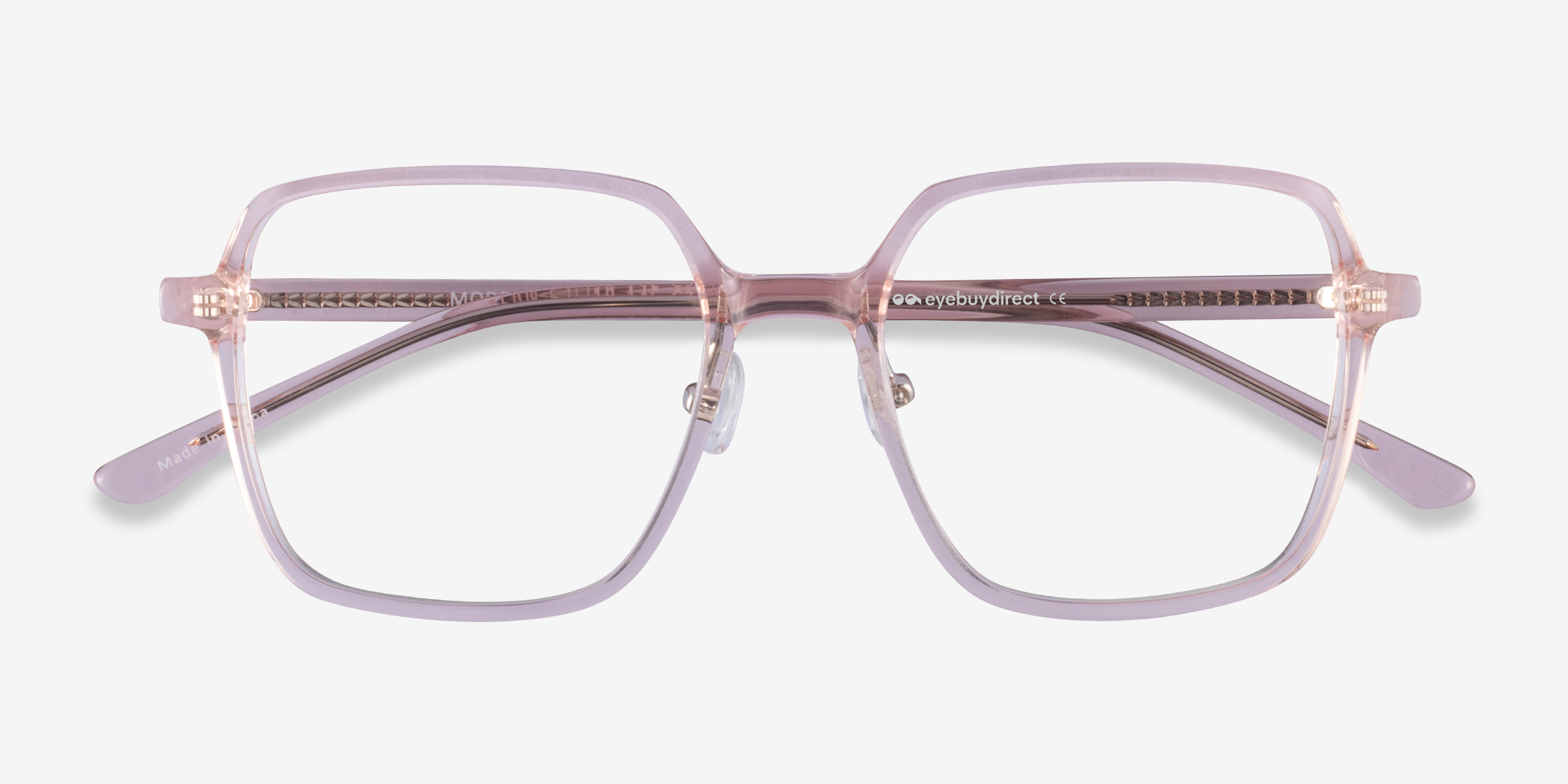 Modern Square Clear Pink Full Rim Eyeglasses | Eyebuydirect