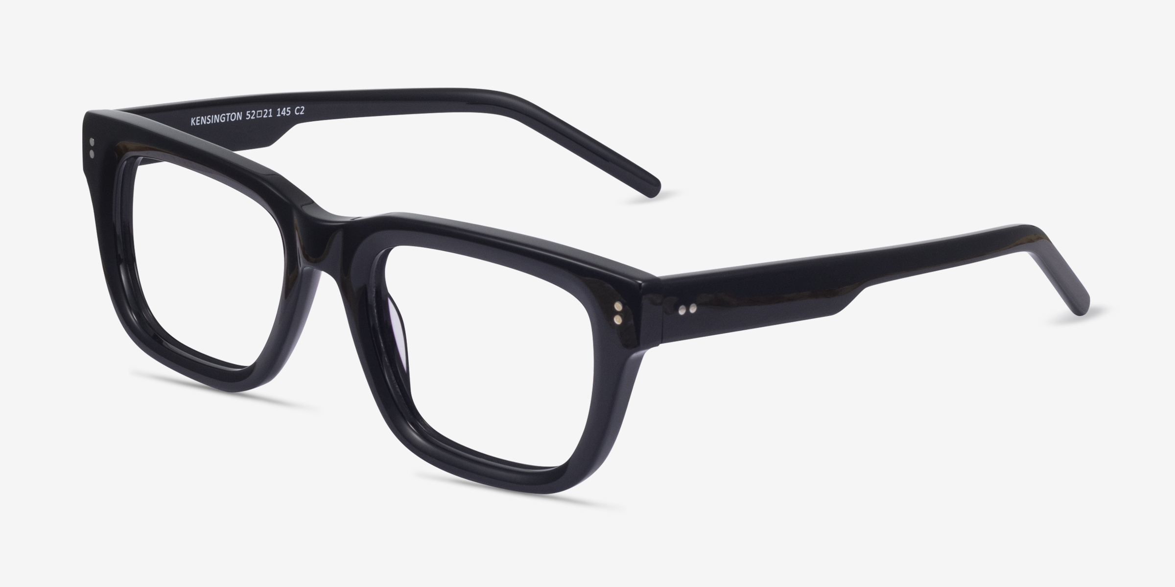 Kensington Rectangle Black Full Rim Eyeglasses | Eyebuydirect