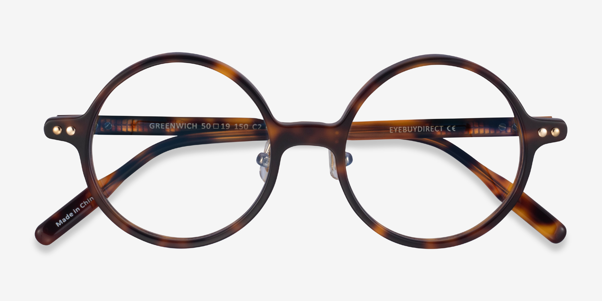 Greenwich Round Tortoise Full Rim Eyeglasses | Eyebuydirect Canada