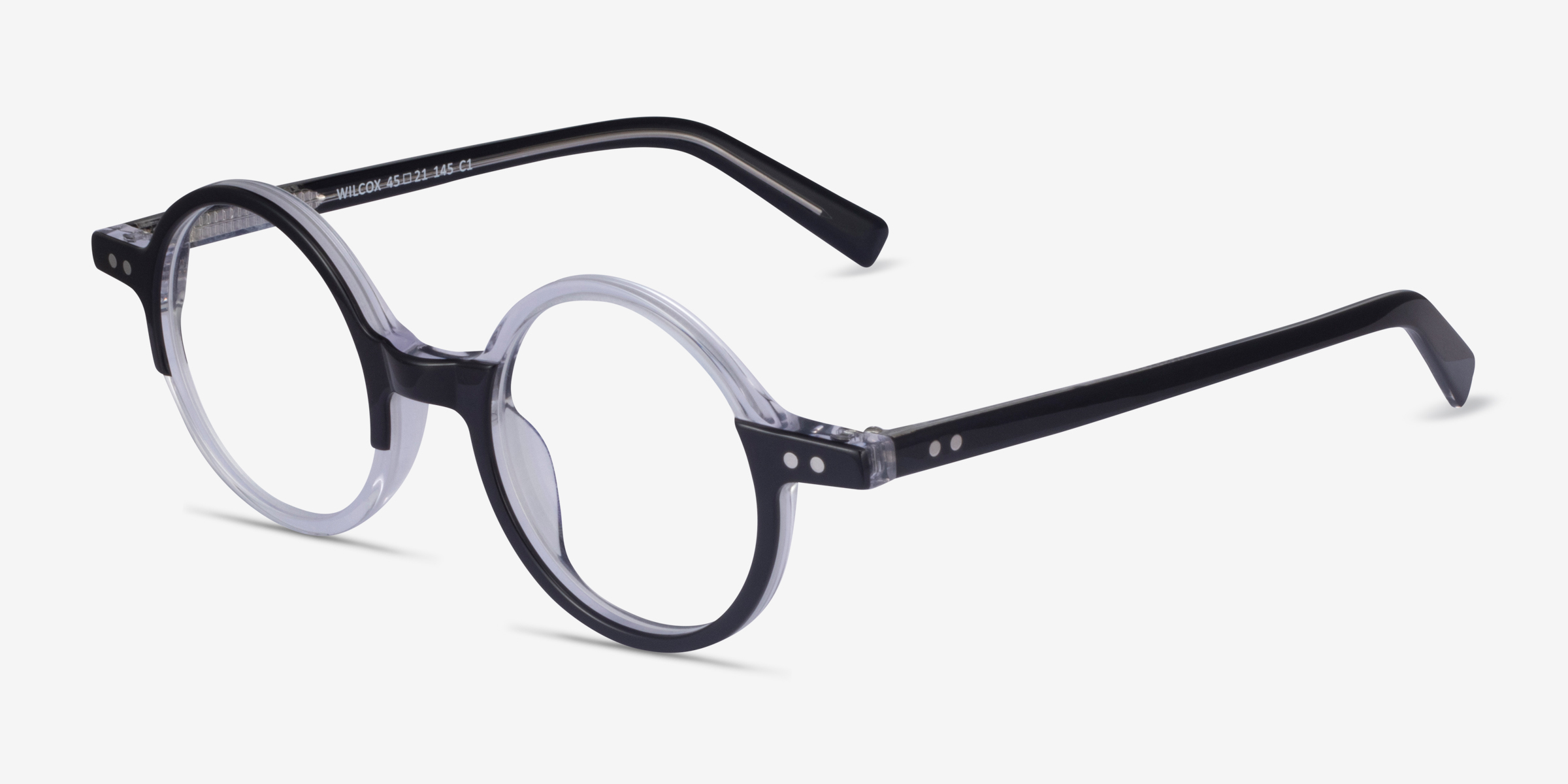 Wilcox Round Black Clear Full Rim Eyeglasses | Eyebuydirect