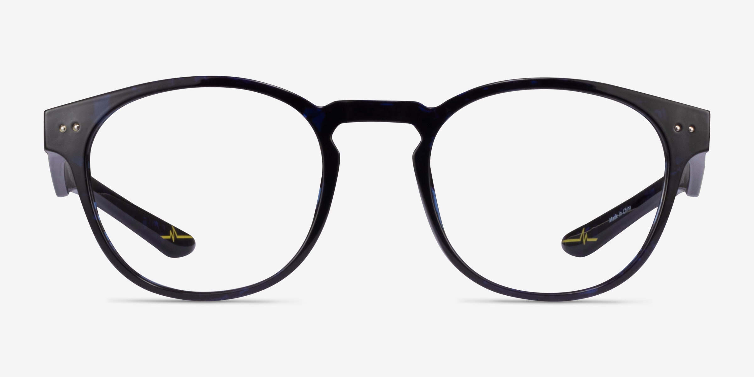 Trinity Round Blue Tortoise Full Rim Eyeglasses | Eyebuydirect Canada