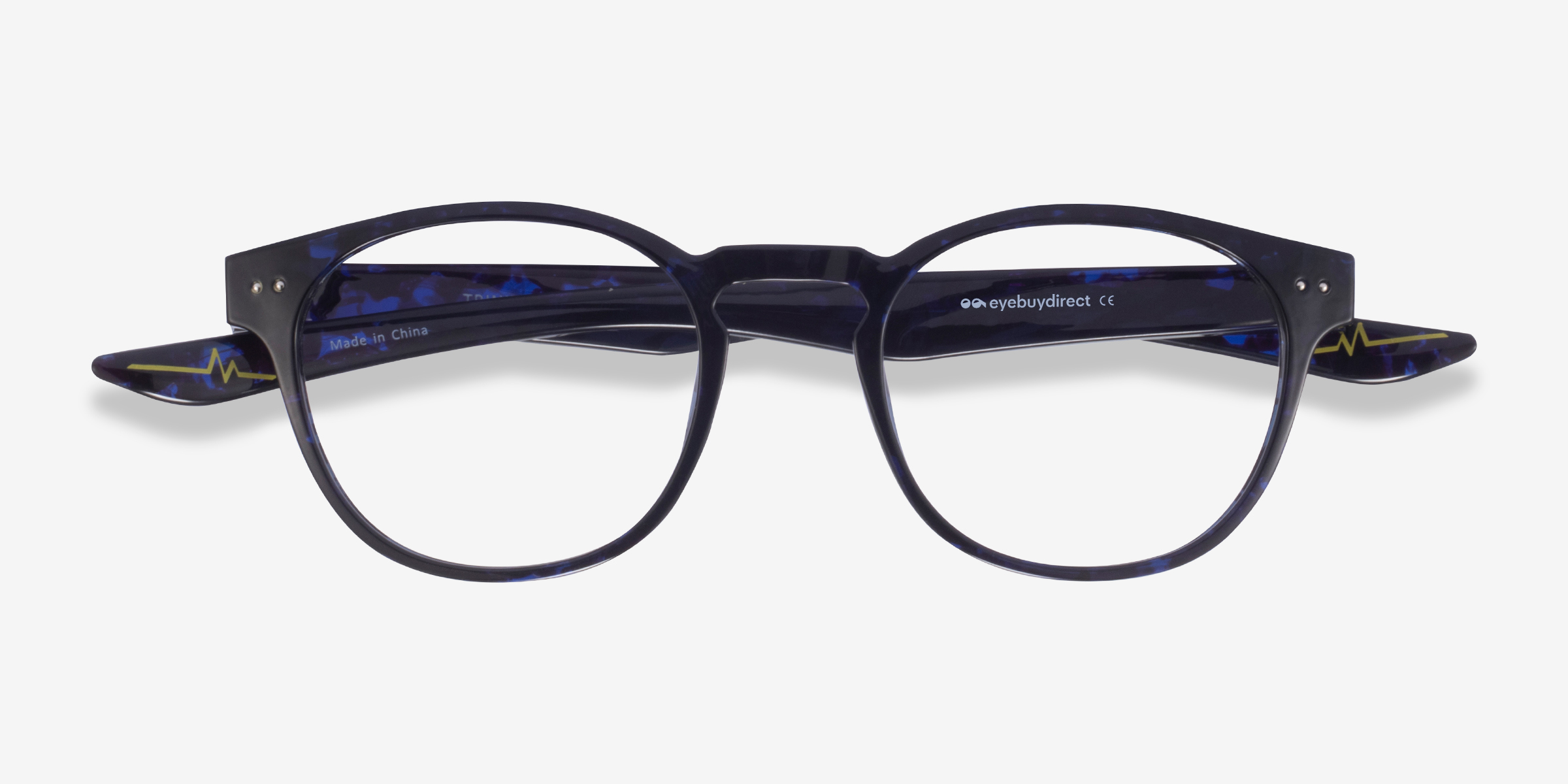 Trinity Round Blue Tortoise Full Rim Eyeglasses | Eyebuydirect Canada