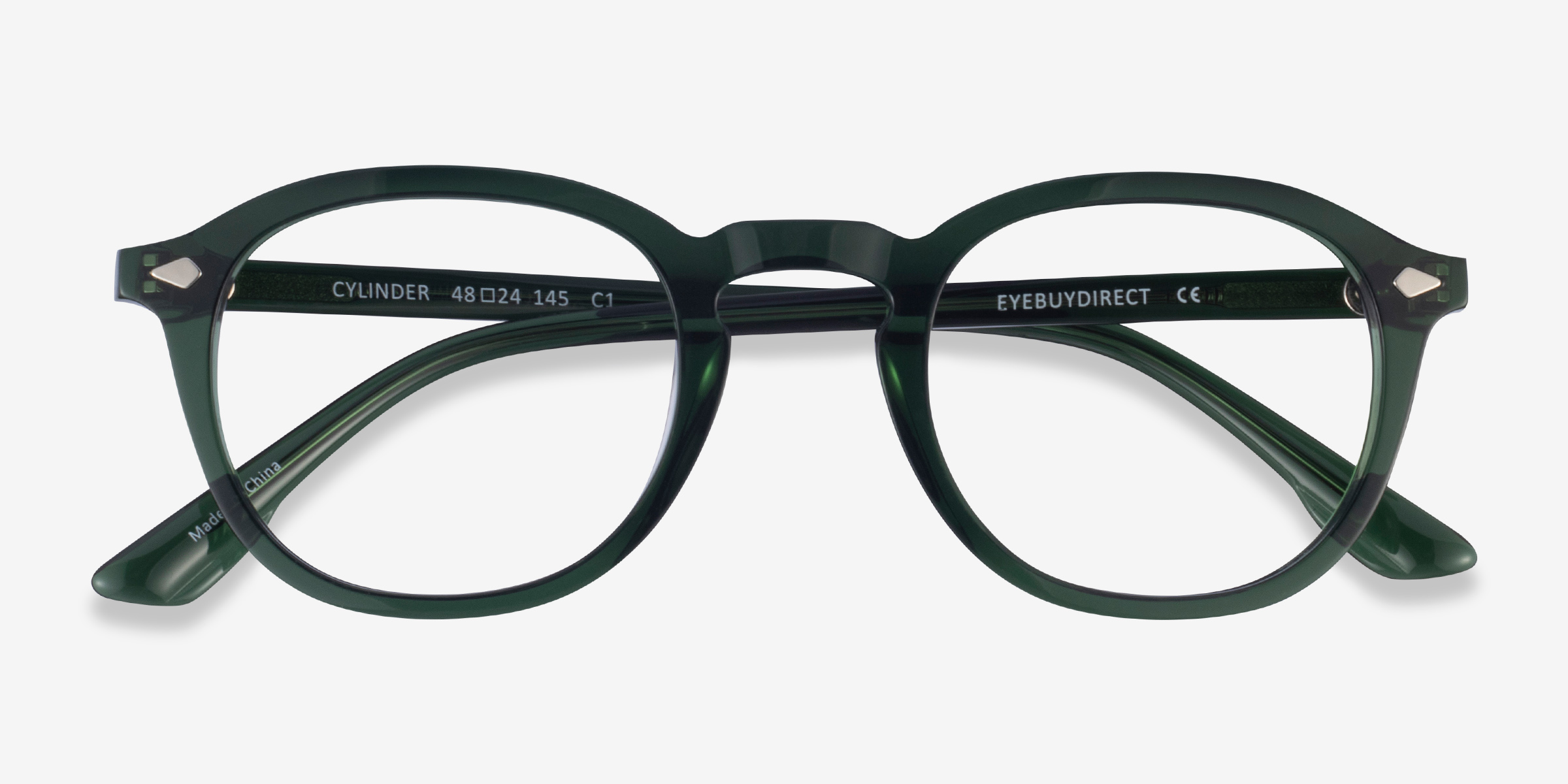 Cylinder Round Clear Green Full Rim Eyeglasses | Eyebuydirect