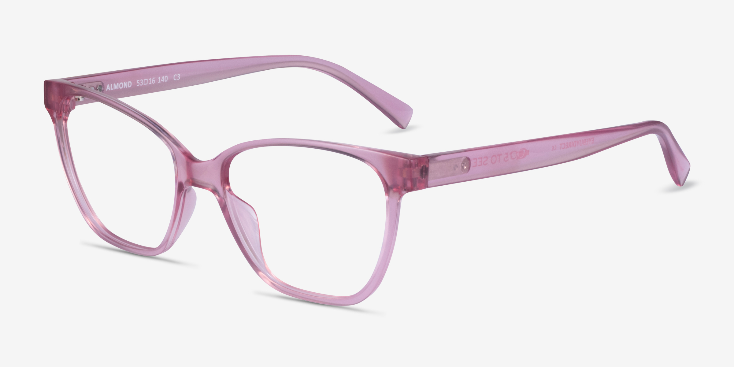 Almond Cat Eye Clear Pink Glasses for Women | Eyebuydirect
