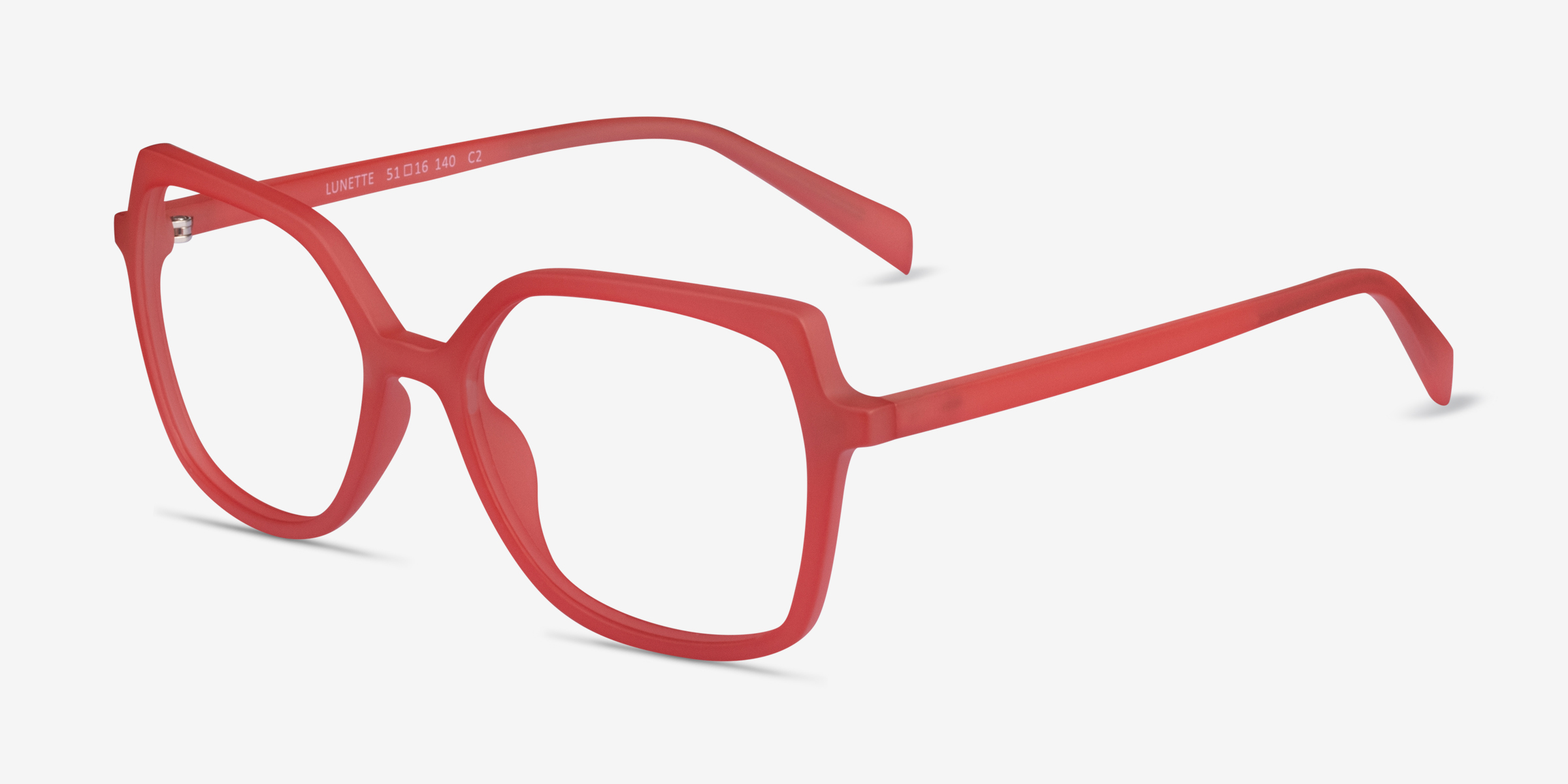 Lunette Geometric Matte Red Full Rim Eyeglasses | Eyebuydirect