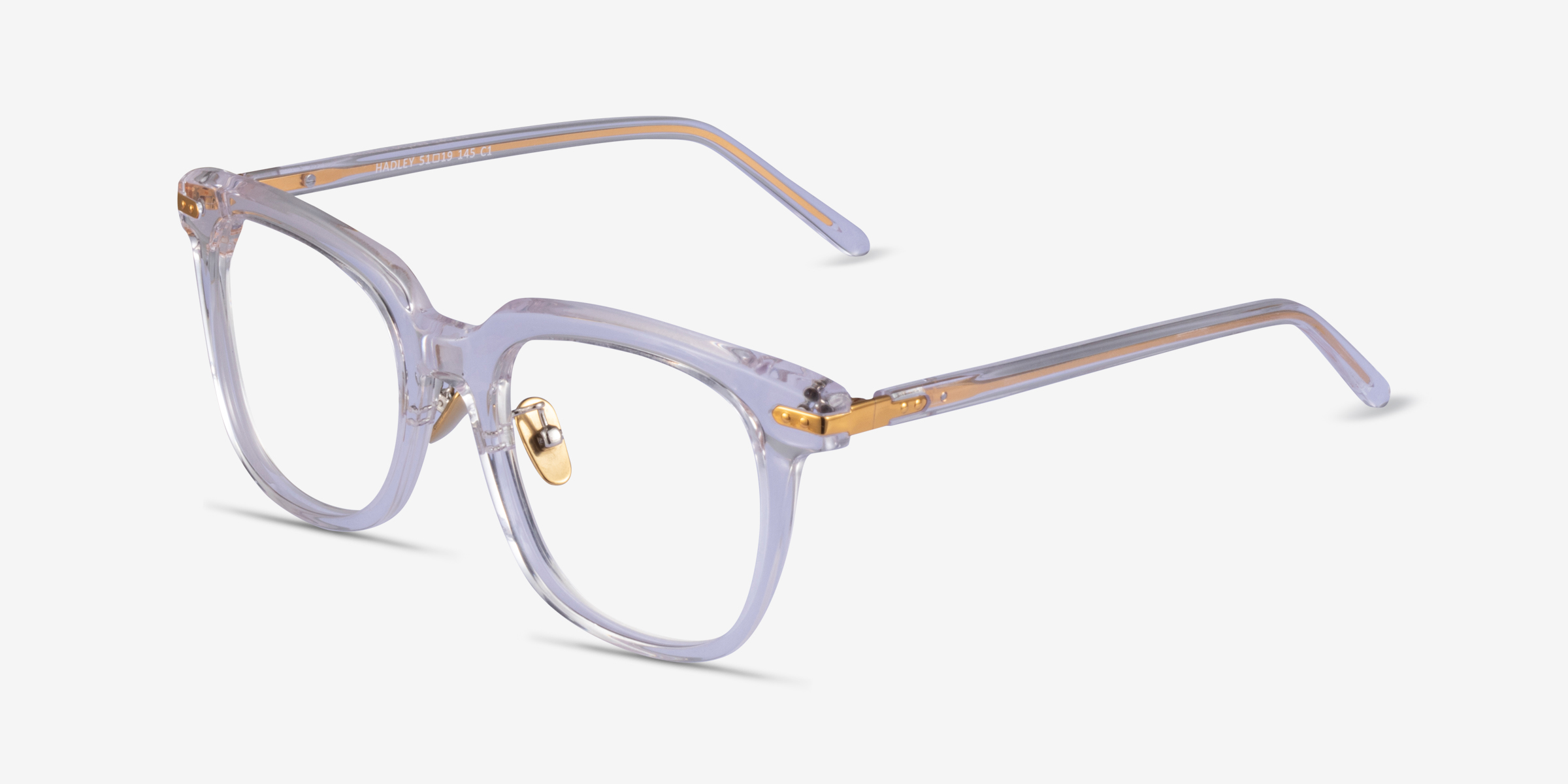 Hadley Square Clear Gold Full Rim Eyeglasses | Eyebuydirect