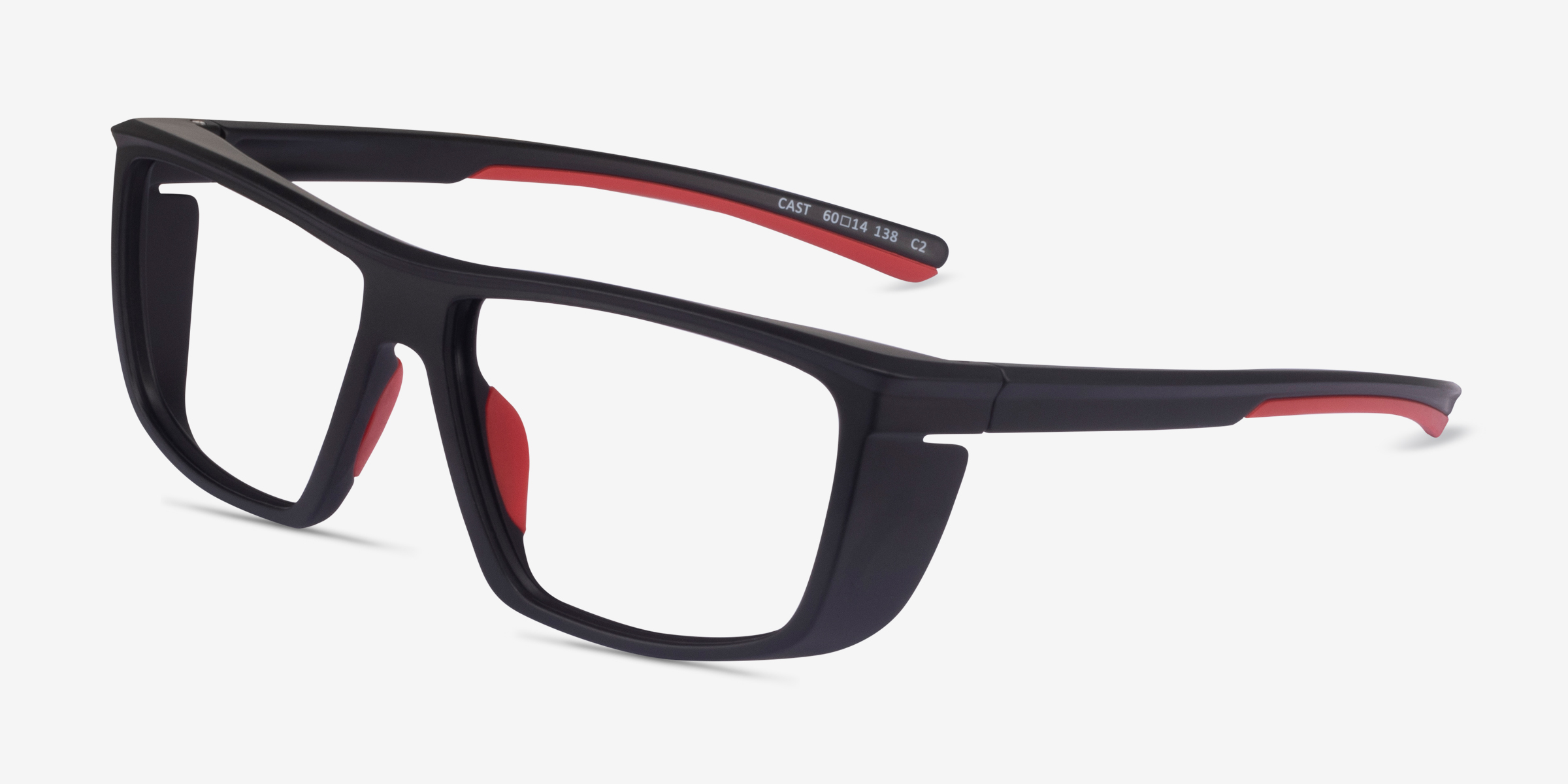 Cast Rectangle Black Red Full Rim Eyeglasses | Eyebuydirect