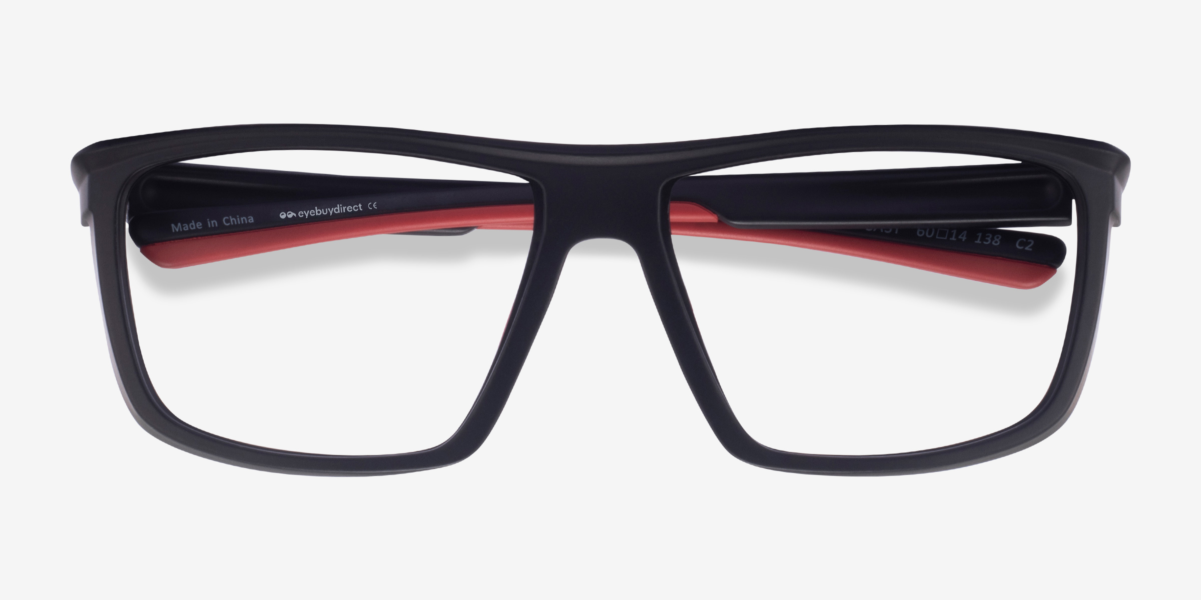 Cast Rectangle Black Red Full Rim Eyeglasses | Eyebuydirect Canada