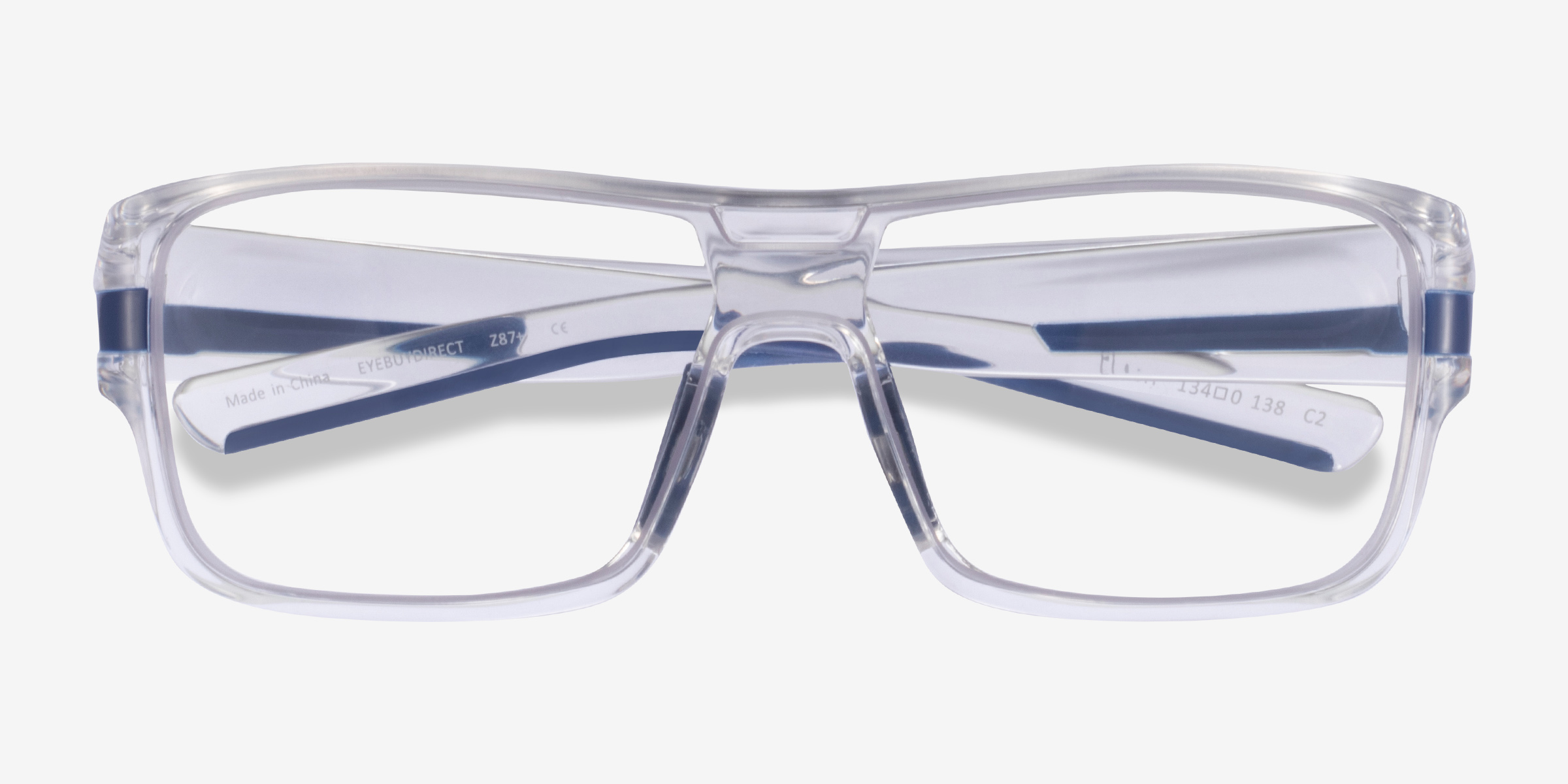 Flash Rectangle Clear Blue Full Rim Eyeglasses Eyebuydirect