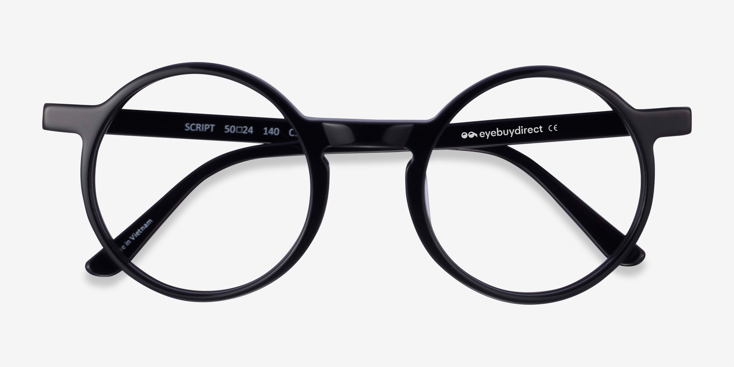 Script Round Black Full Rim Eyeglasses | Eyebuydirect Canada