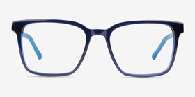 Mod Square Clear Blue Full Rim Eyeglasses | EyeBuyDirect
