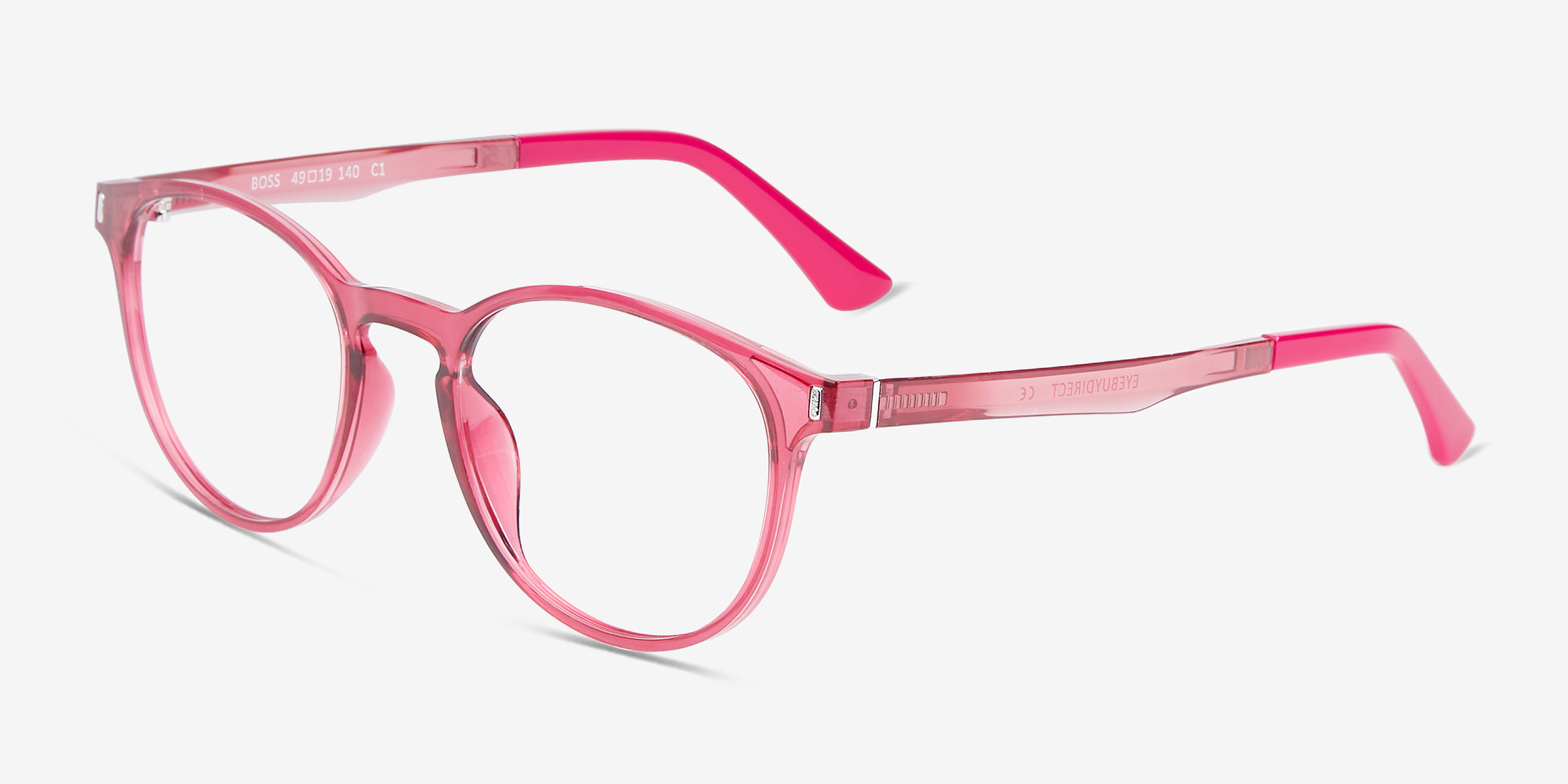 Boss Round Clear Pink Glasses For Women Eyebuydirect