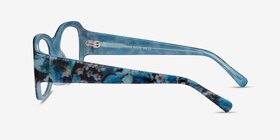 Viola Rectangle Blue Floral Glasses for Women | Eyebuydirect