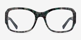 Viola Rectangle Green Floral Glasses for Women | EyeBuyDirect