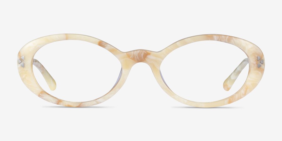 Jetta Oval Light Gold Floral Glasses for Women | Eyebuydirect
