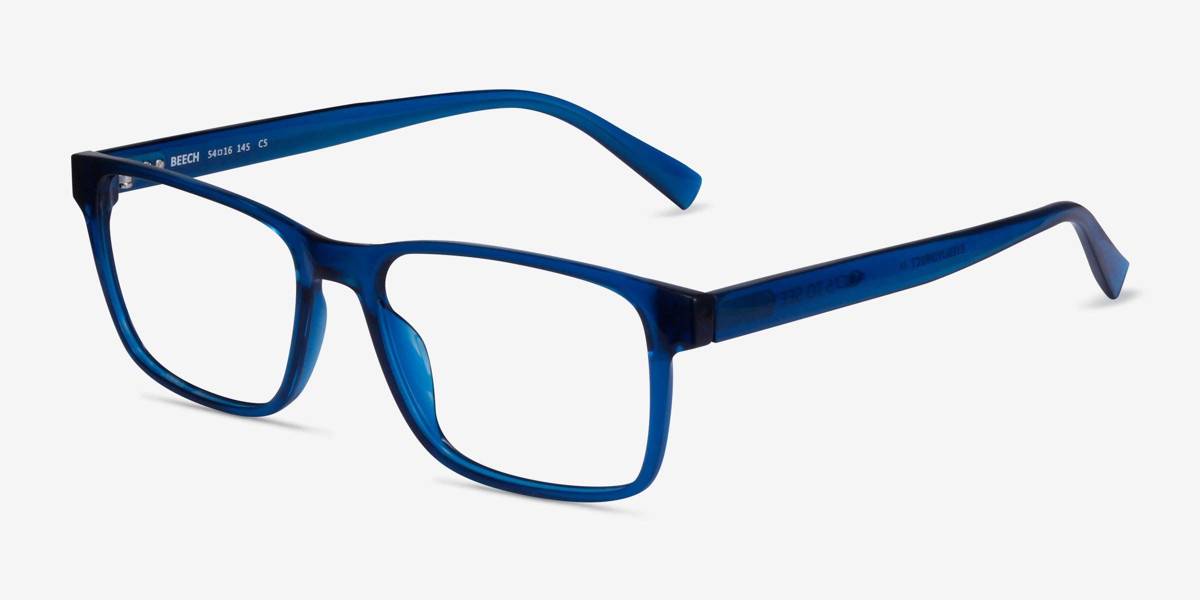 Beech Rectangle Crystal Dark Blue Glasses for Men | Eyebuydirect