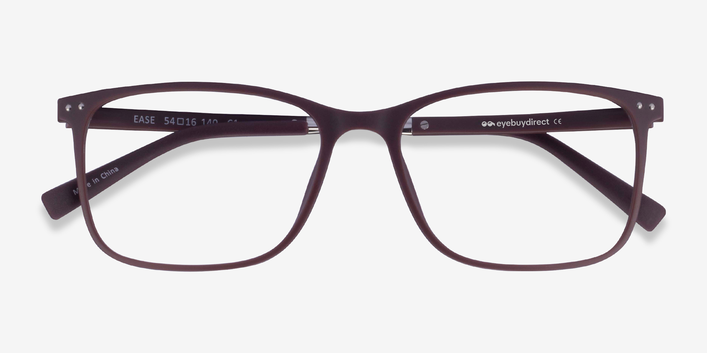 Ease Rectangle Dark Brown Full Rim Eyeglasses | Eyebuydirect