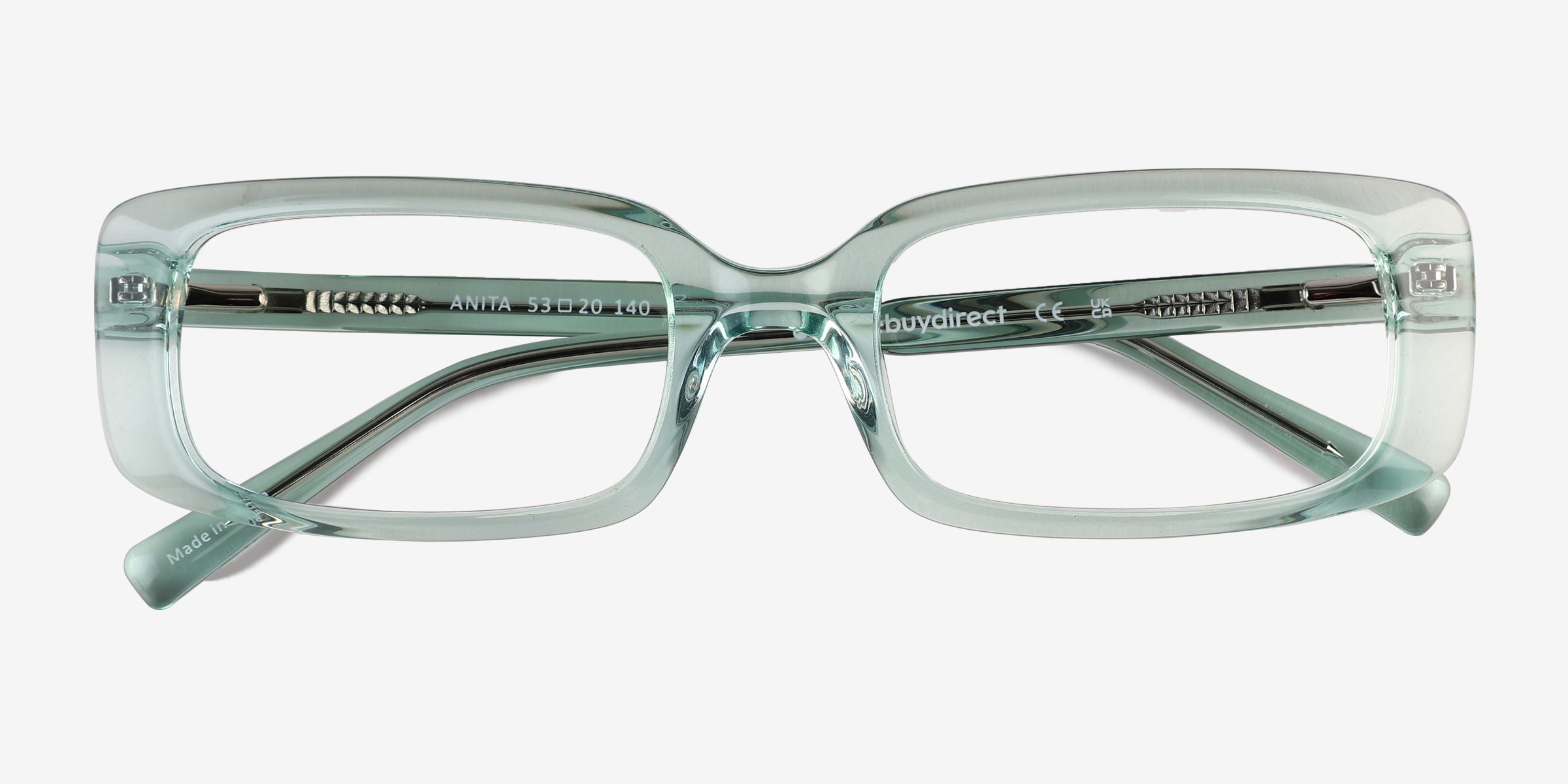 Anita Rectangle Crystal Light Green Glasses for Women | Eyebuydirect