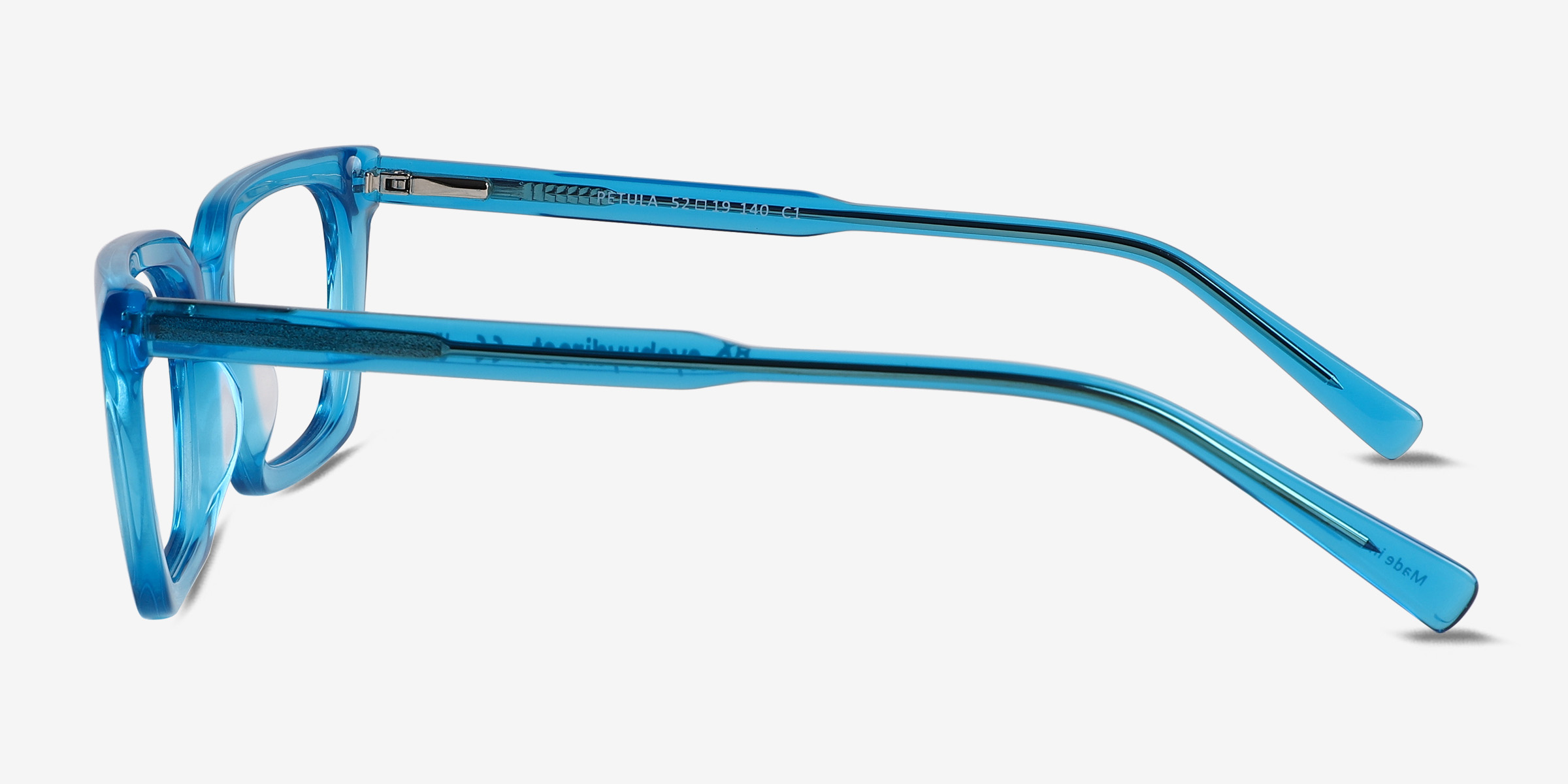 Petula Rectangle Crystal Fluo Blue Full Rim Eyeglasses | Eyebuydirect