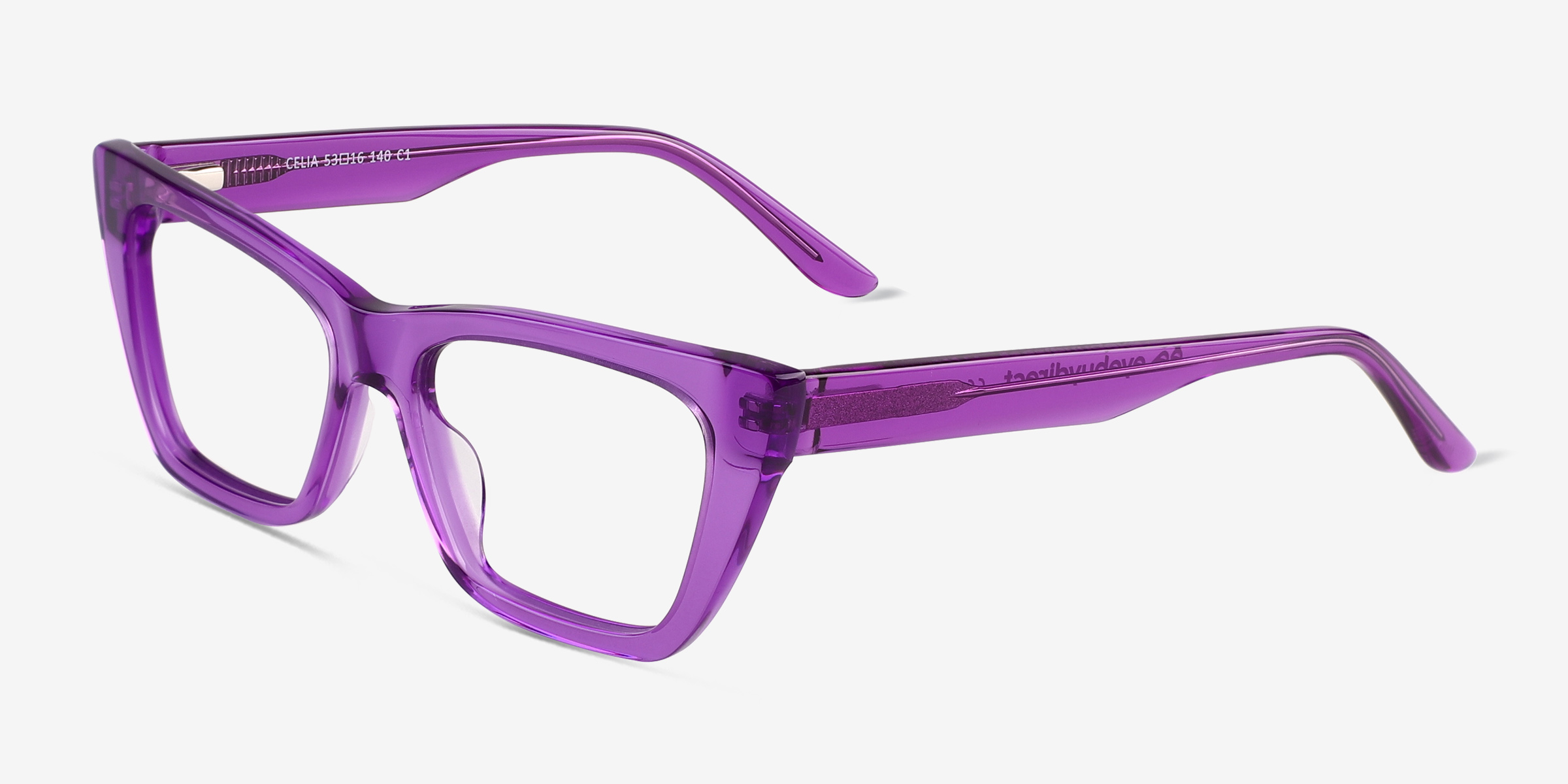 Celia Cat Eye Crystal Purple Glasses For Women Eyebuydirect
