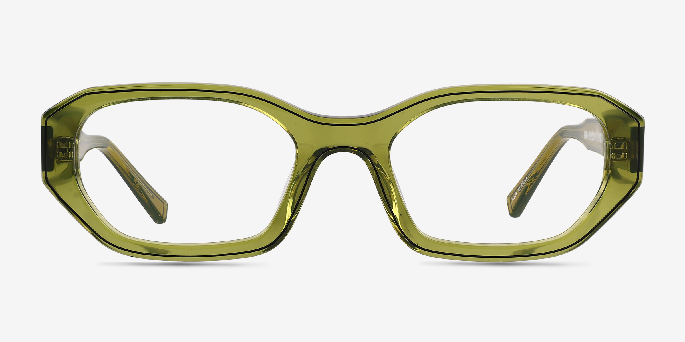 Nina Rectangle Crystal Olive Green Full Rim Eyeglasses | Eyebuydirect