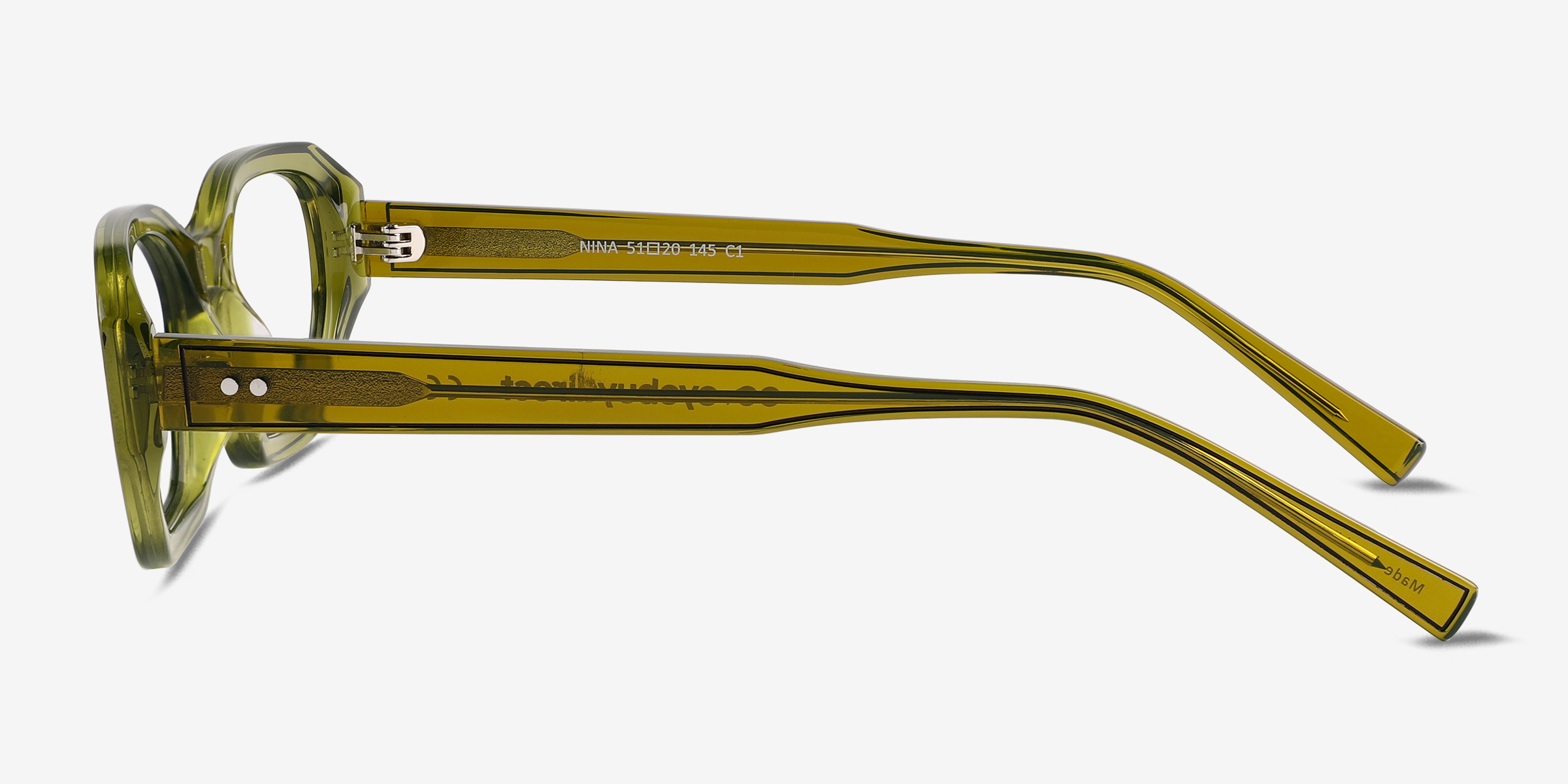 Nina Rectangle Crystal Olive Green Full Rim Eyeglasses | Eyebuydirect