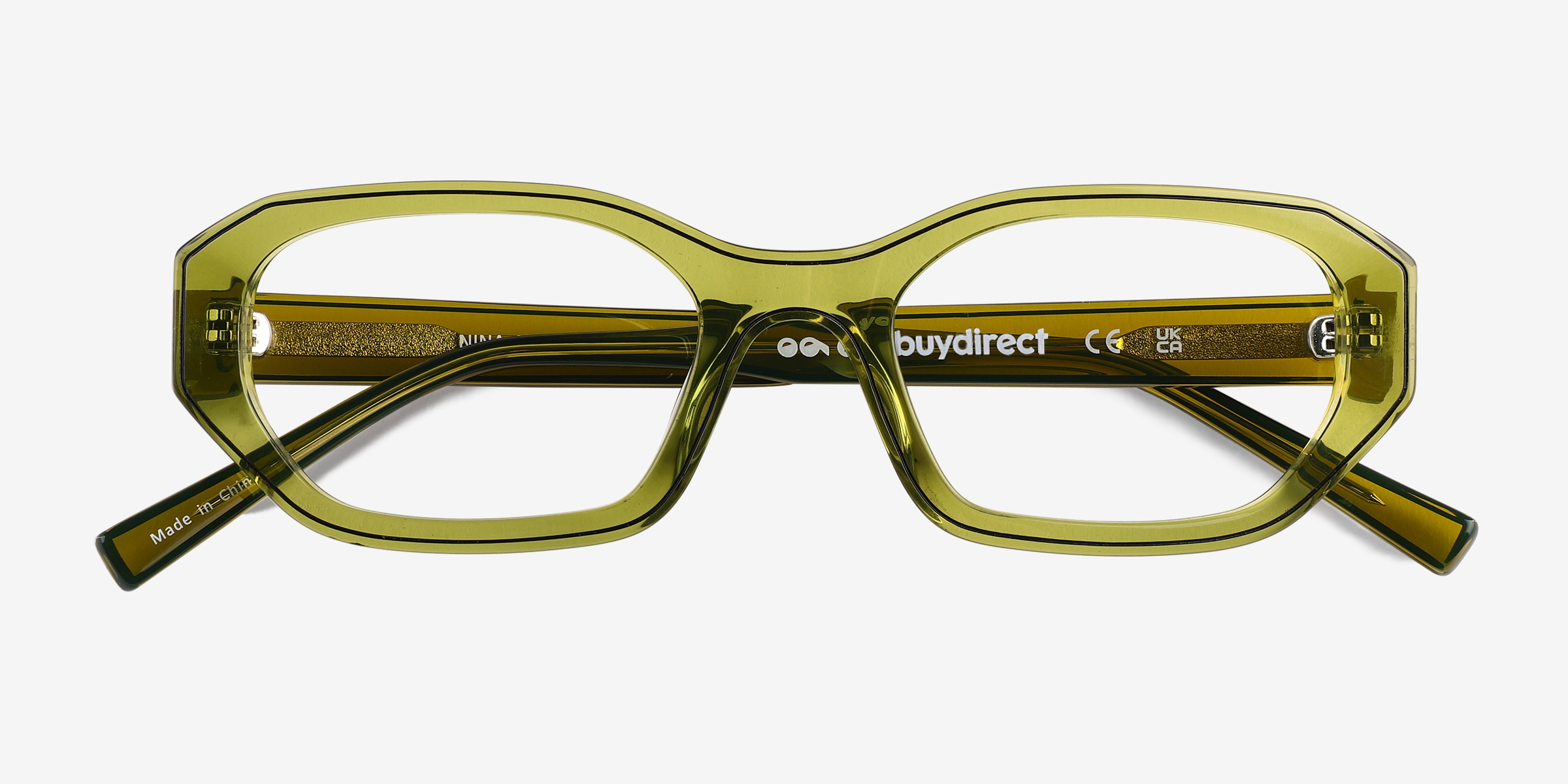 Nina Rectangle Crystal Olive Green Full Rim Eyeglasses | Eyebuydirect