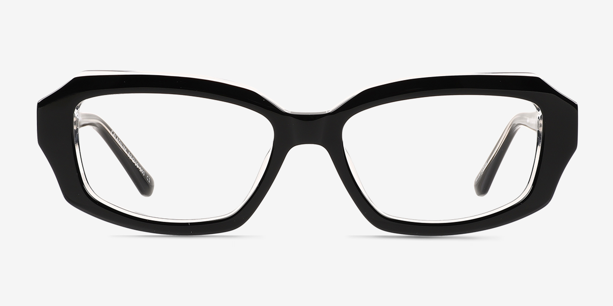 Caladium Rectangle Black Crystal Full Rim Eyeglasses | Eyebuydirect