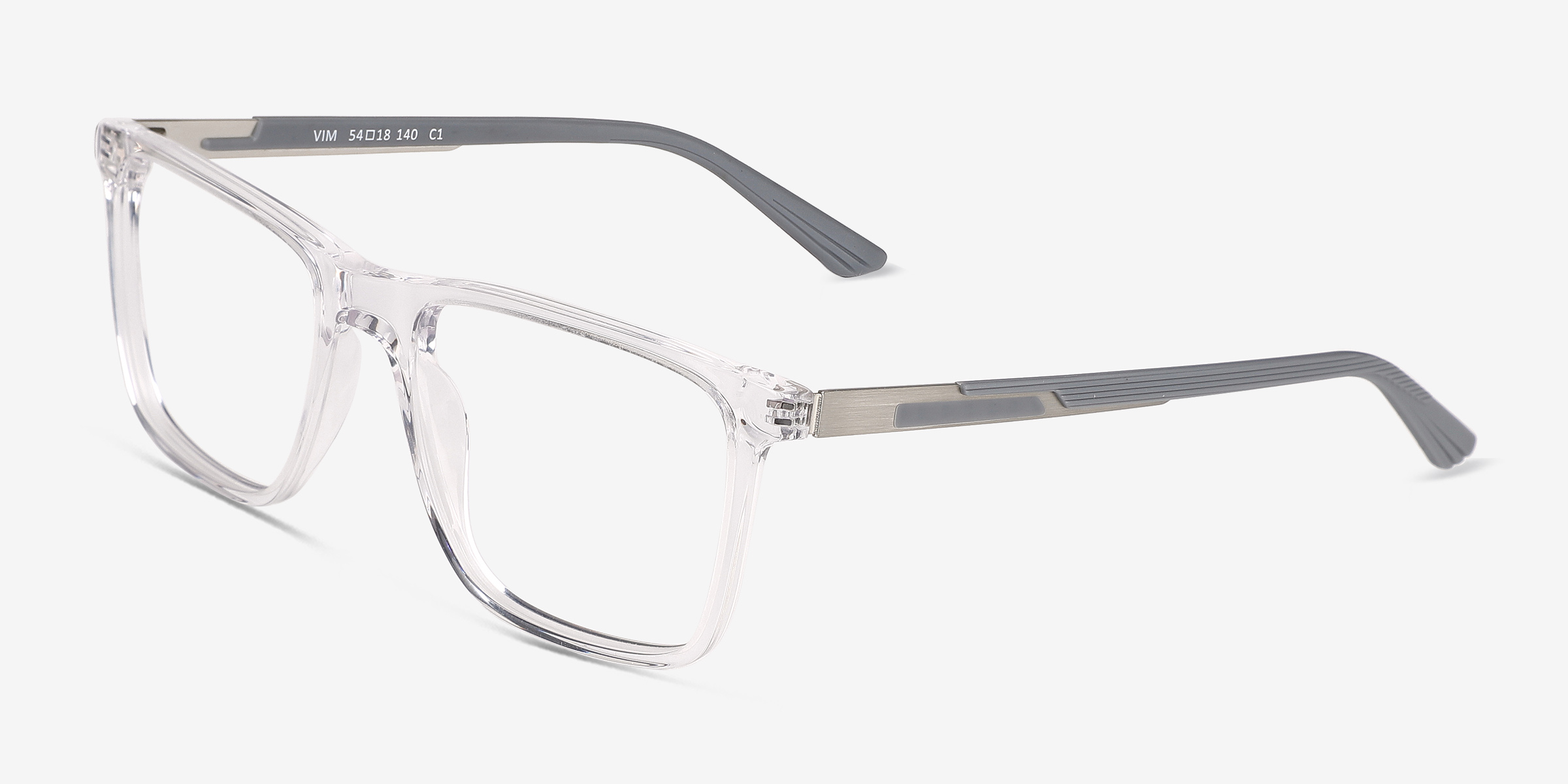 Vim Square Crystal Gray Full Rim Eyeglasses | Eyebuydirect