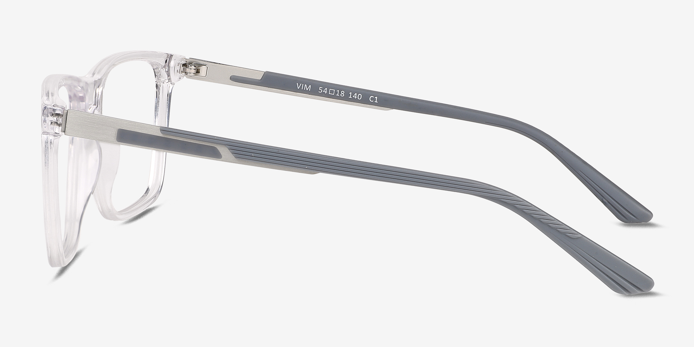 Vim Square Crystal Gray Full Rim Eyeglasses | Eyebuydirect Canada