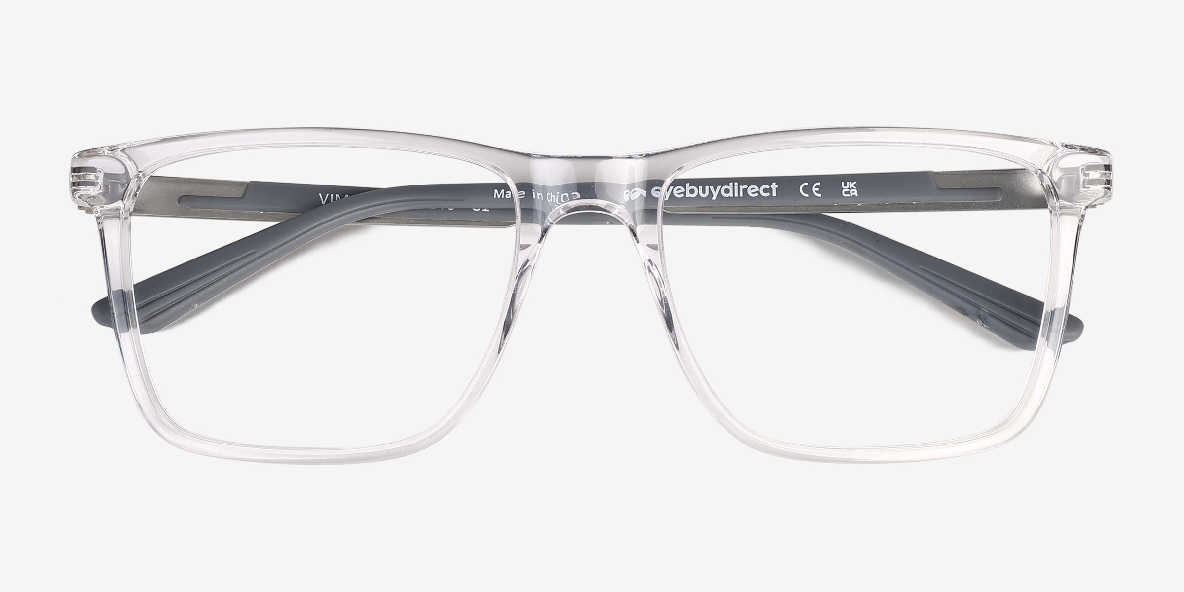 Vim Square Crystal Gray Full Rim Eyeglasses | Eyebuydirect
