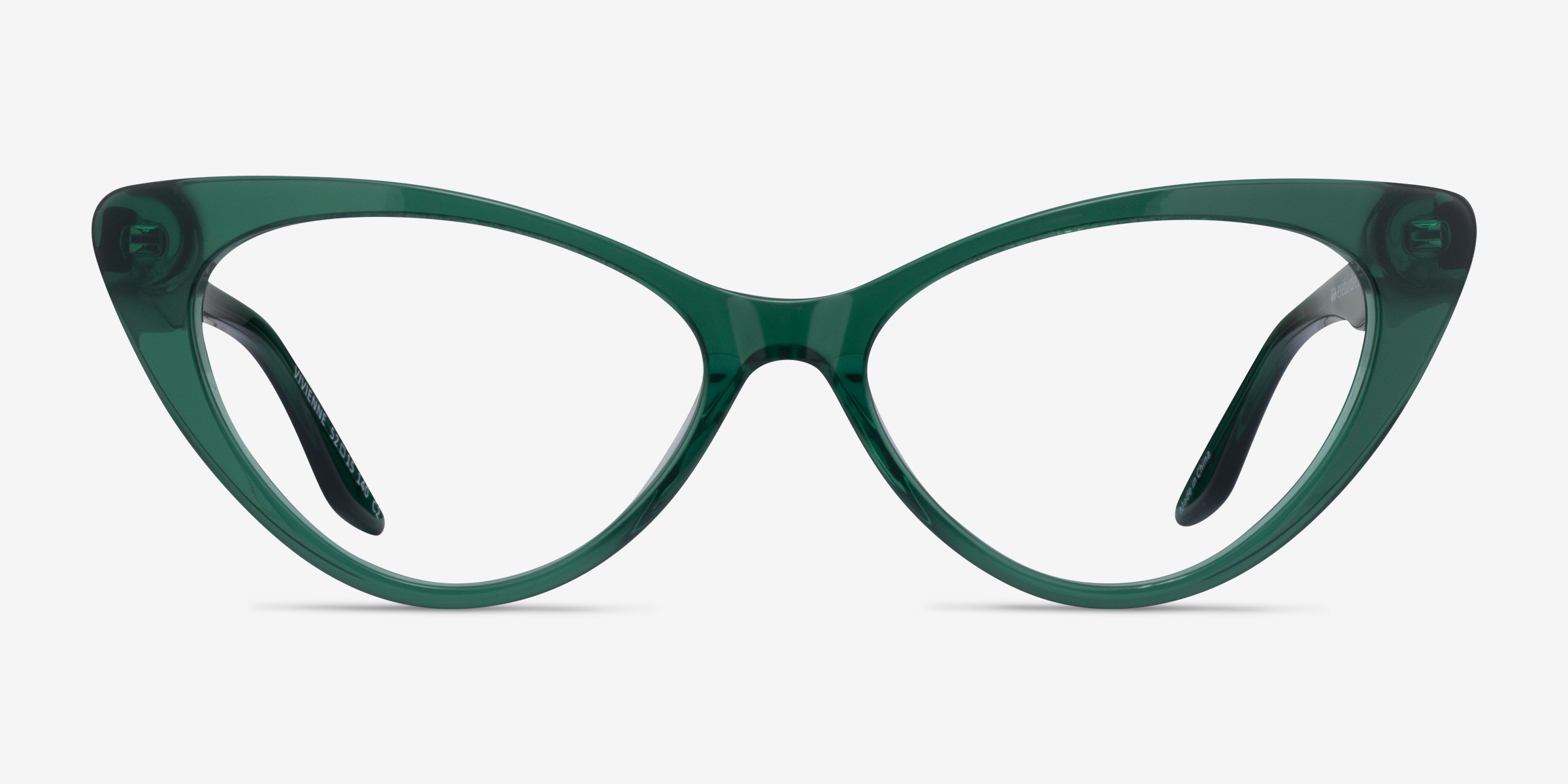 Vivienne - Cat Eye Crystal Green Monture Lunettes de vue Pour Femmes ...