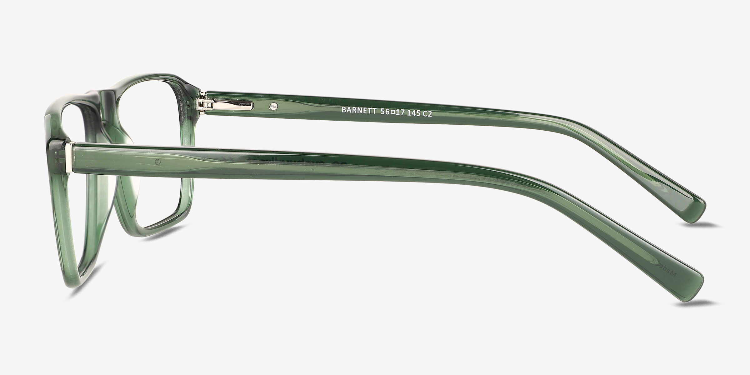 Barnett Rectangle Crystal Green Full Rim Eyeglasses | Eyebuydirect Canada