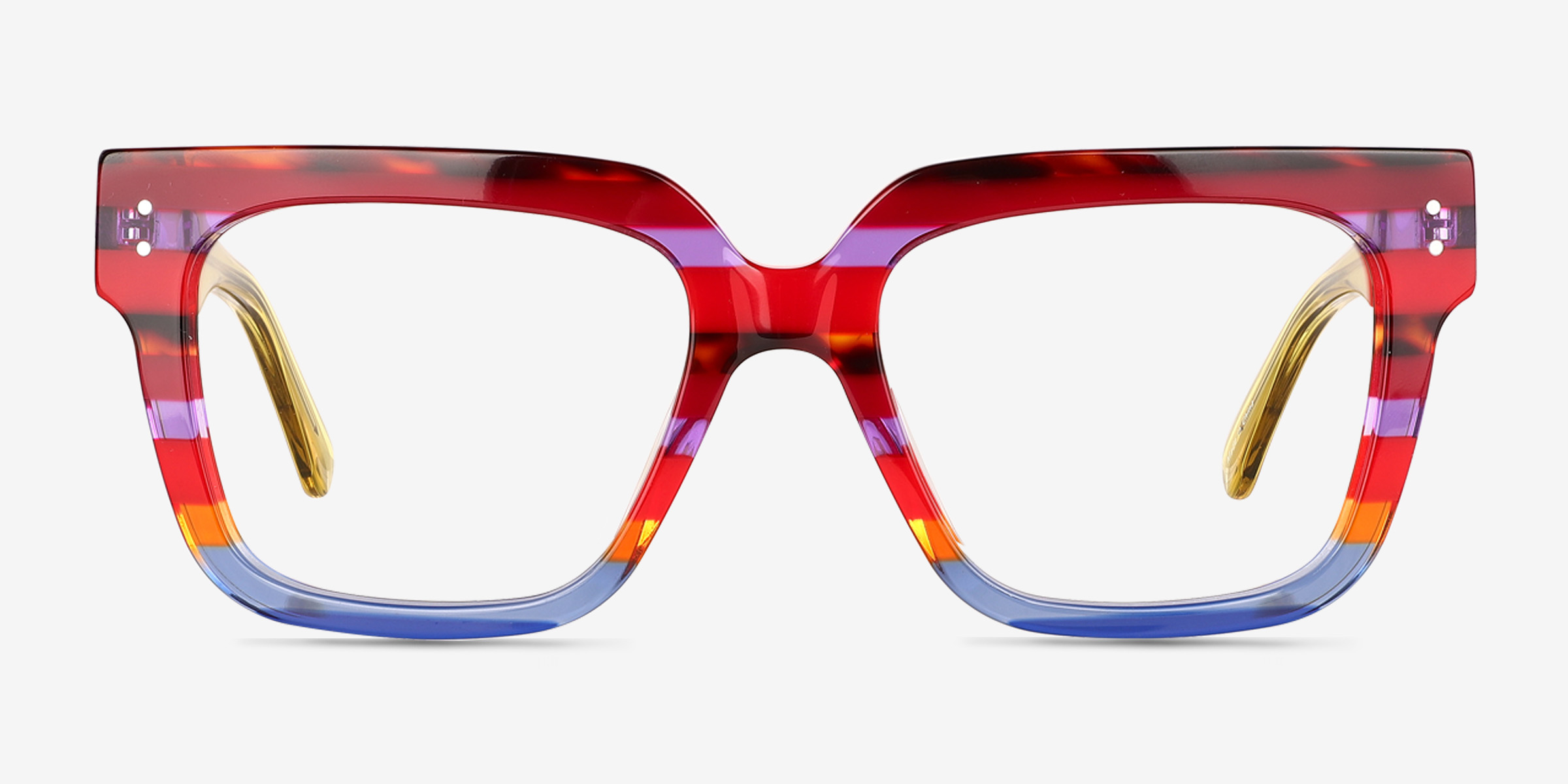 Vibrant Square Blue Red Rainbow Full Rim Eyeglasses | Eyebuydirect