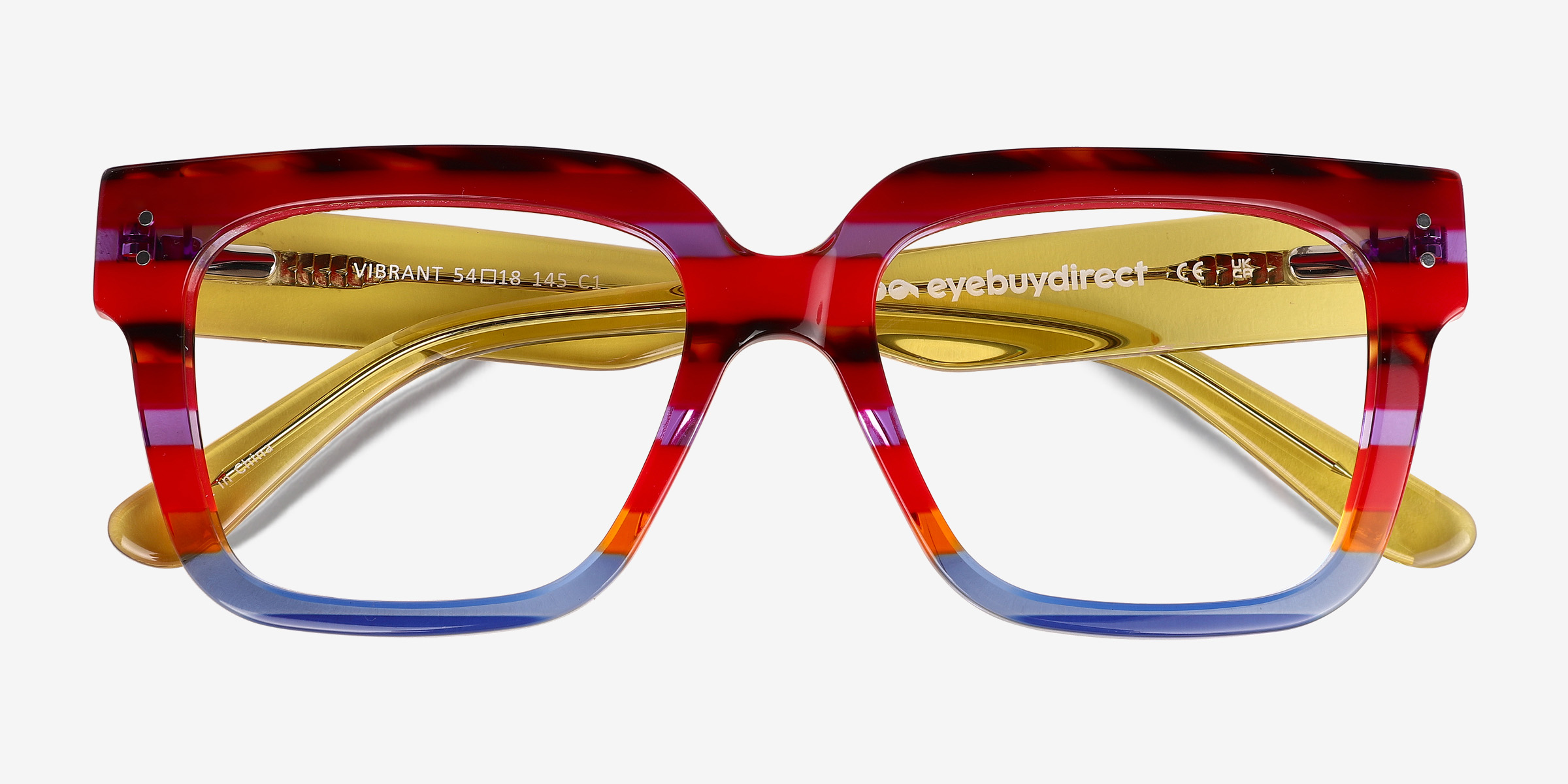 Vibrant Square Blue Red Rainbow Full Rim Eyeglasses | Eyebuydirect