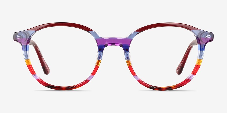 Expression Round Red Blue Rainbow Full Rim Eyeglasses Eyebuydirect