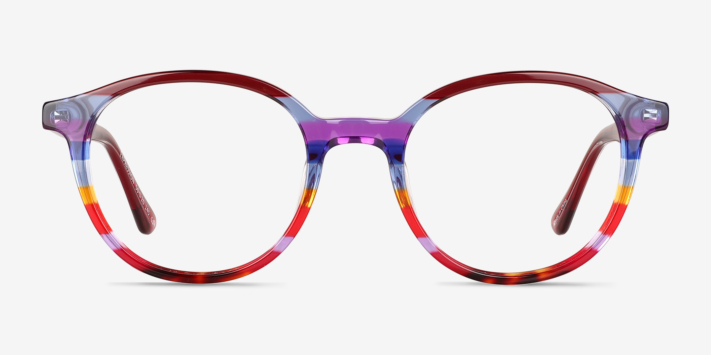 Expression Round Red Blue Rainbow Full Rim Eyeglasses Eyebuydirect