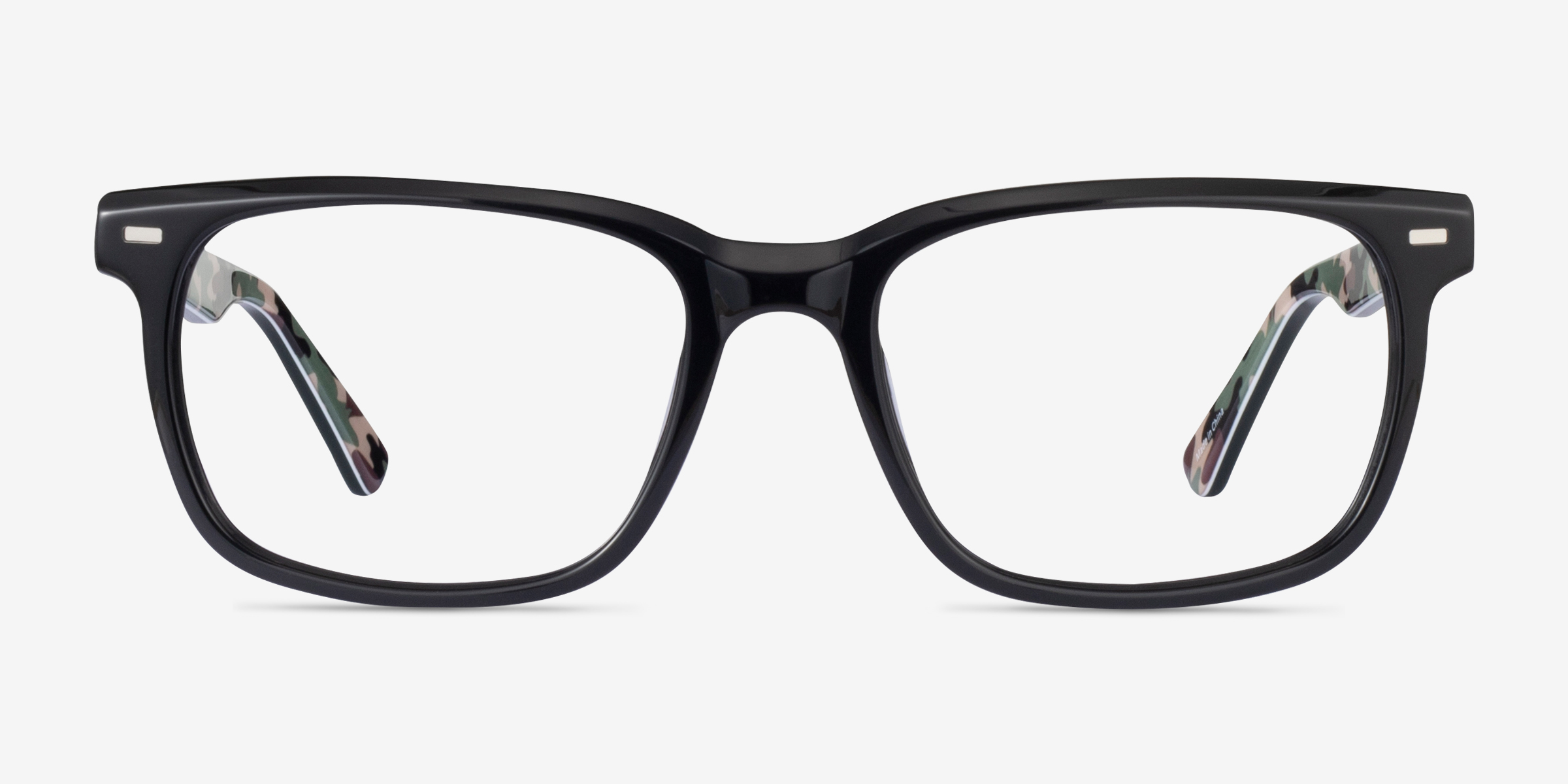 Montage Rectangle Solid Black Green Glasses for Men | Eyebuydirect