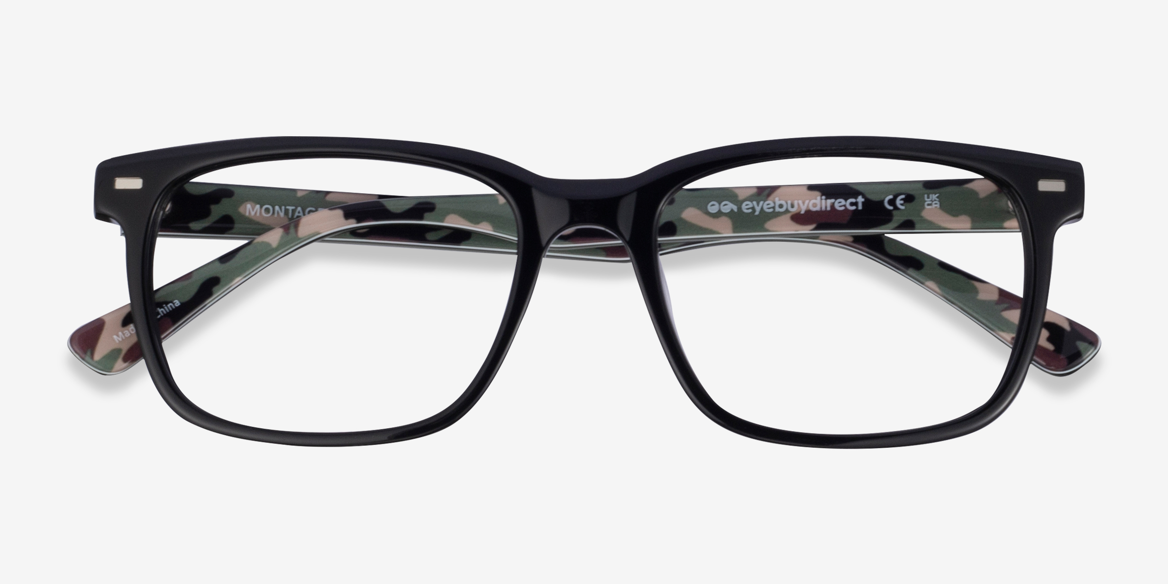 Montage Rectangle Solid Black Green Glasses for Men | Eyebuydirect Canada