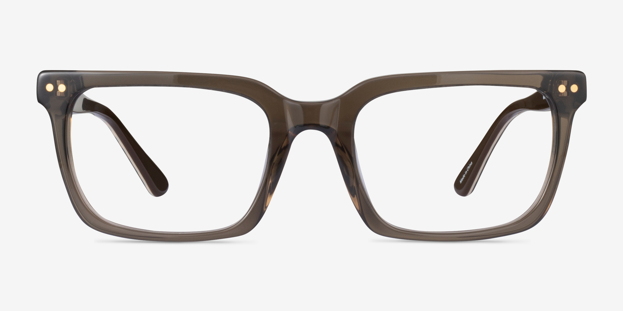 Digi Rectangle Brown Crystal Full Rim Eyeglasses | Eyebuydirect