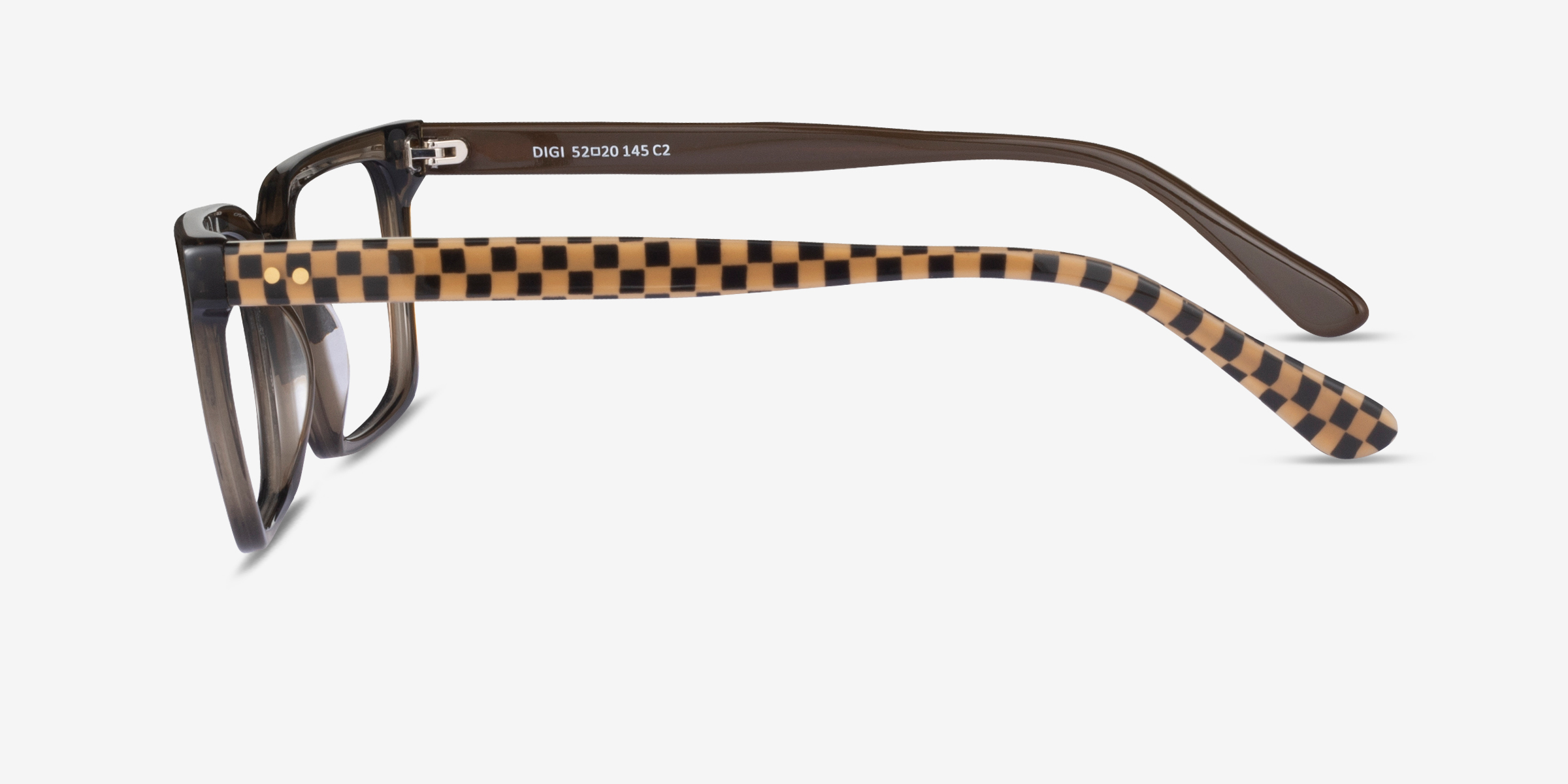 Digi Rectangle Brown Crystal Full Rim Eyeglasses | Eyebuydirect