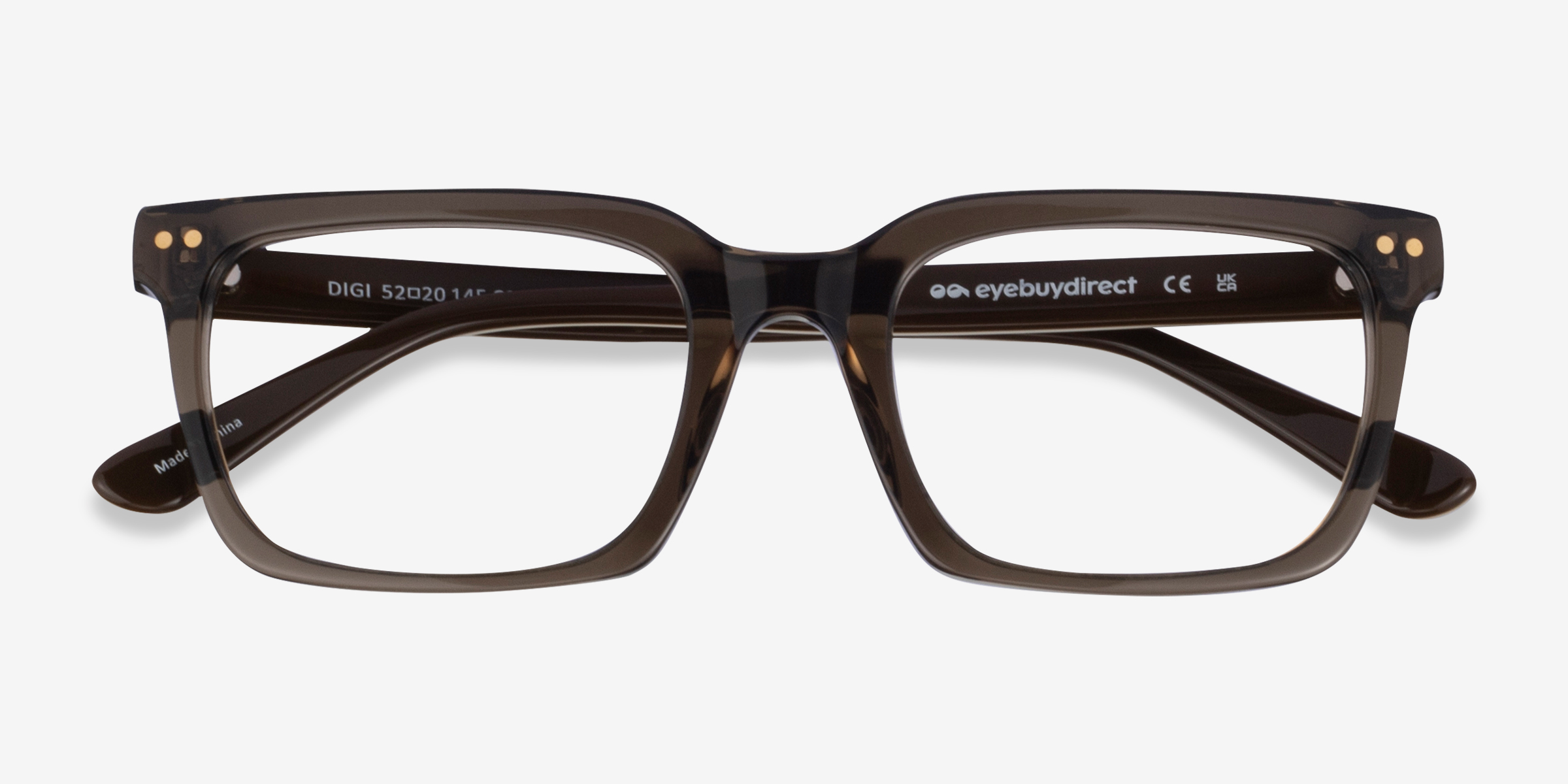 Digi Rectangle Brown Crystal Full Rim Eyeglasses Eyebuydirect Canada