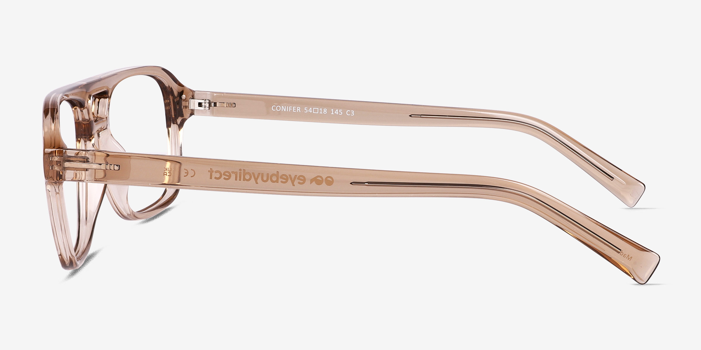 Conifer Aviator Crystal Light Brown Glasses for Men | Eyebuydirect