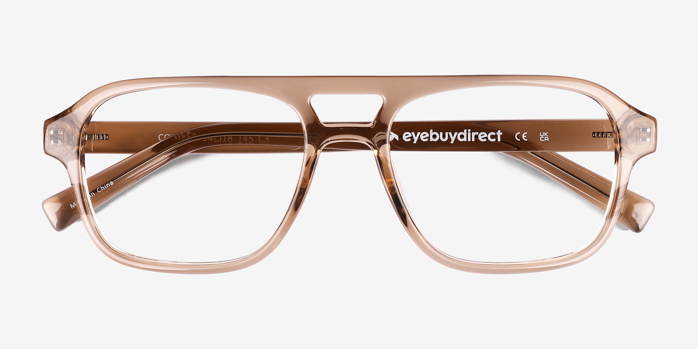 Conifer Aviator Crystal Light Brown Glasses for Men | Eyebuydirect