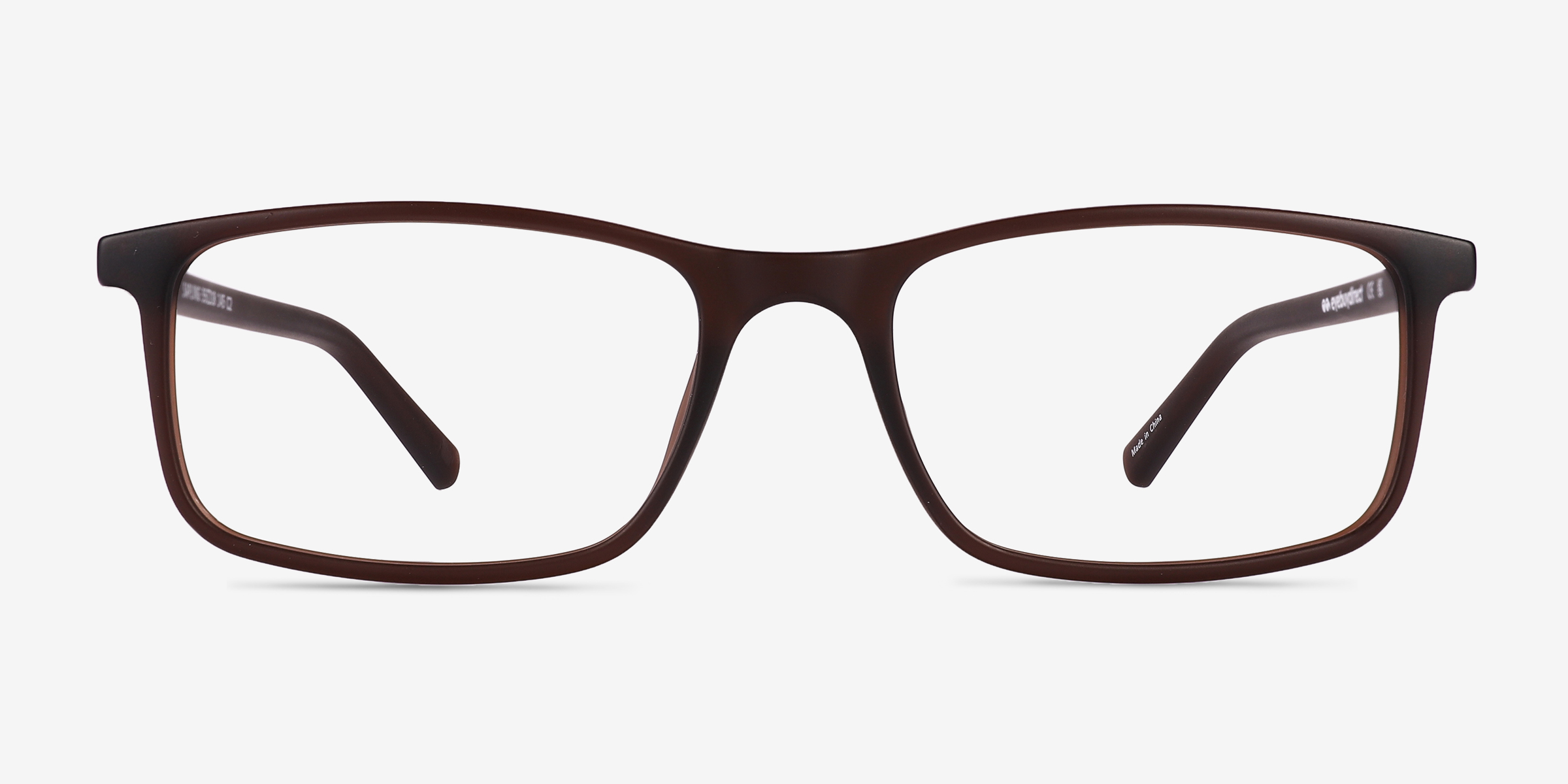 Sapling Rectangle Matte Brown Glasses for Men | Eyebuydirect